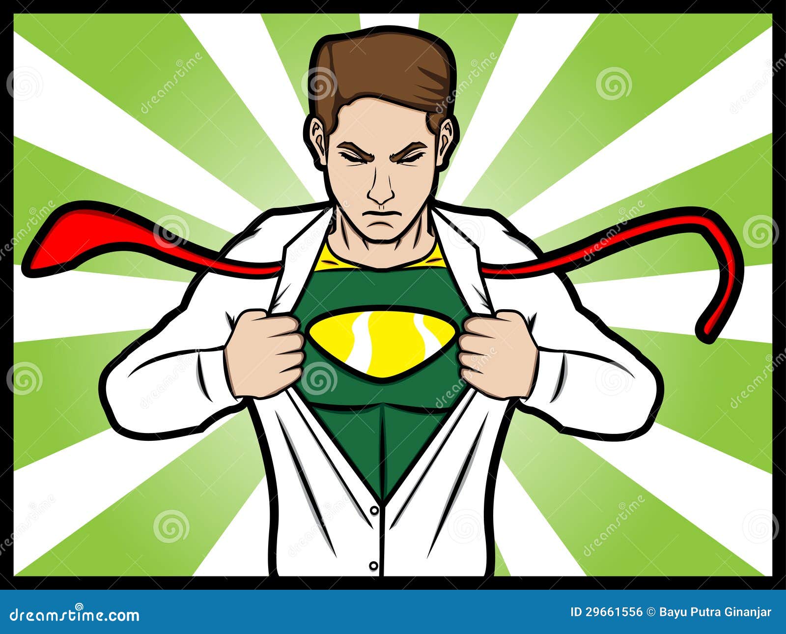 Superhero Transformation Cartoon Vector | CartoonDealer.com #74531511
