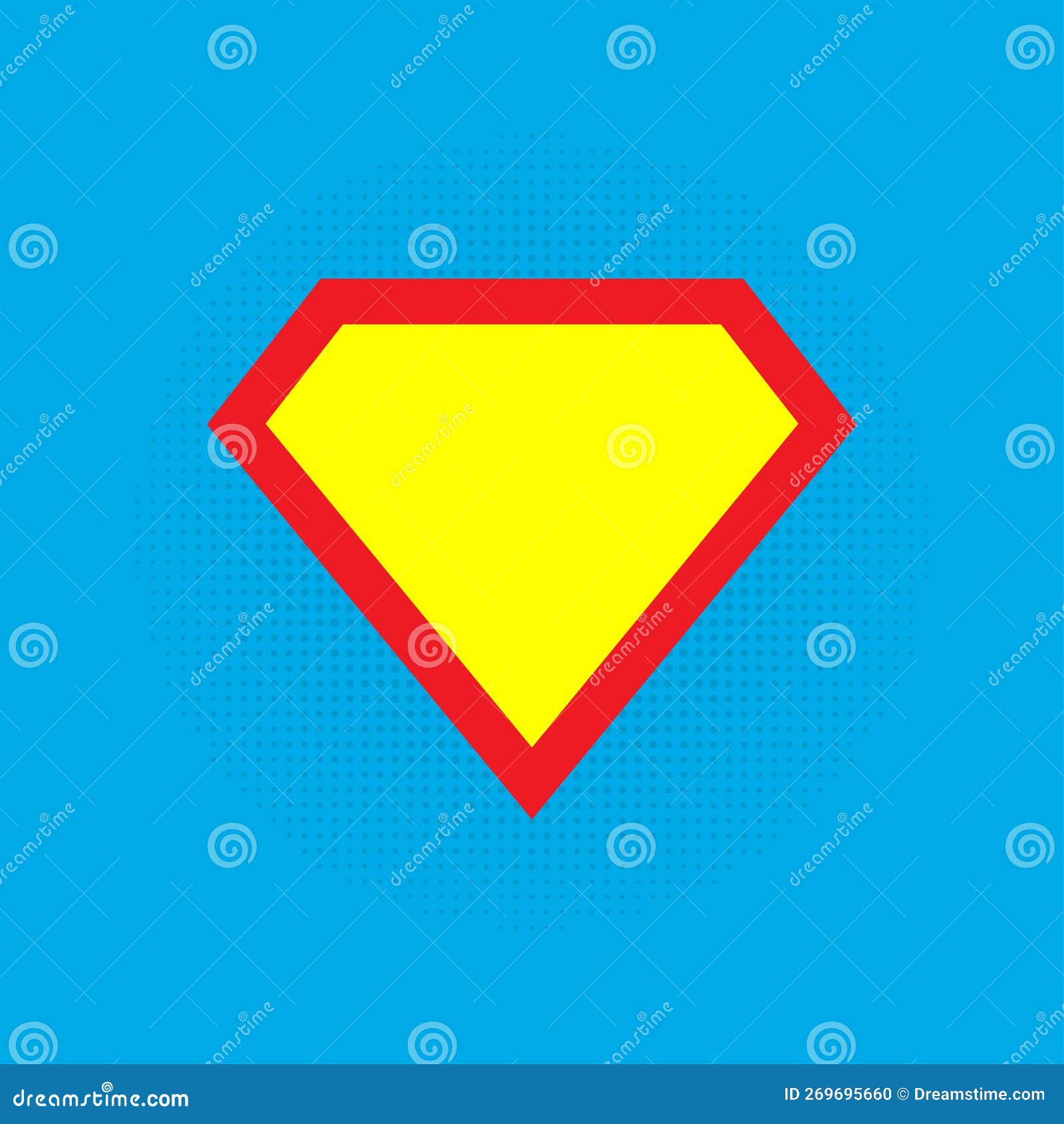 Superhero Vector Icon Isolated on Blue Background. Superman Logo ...