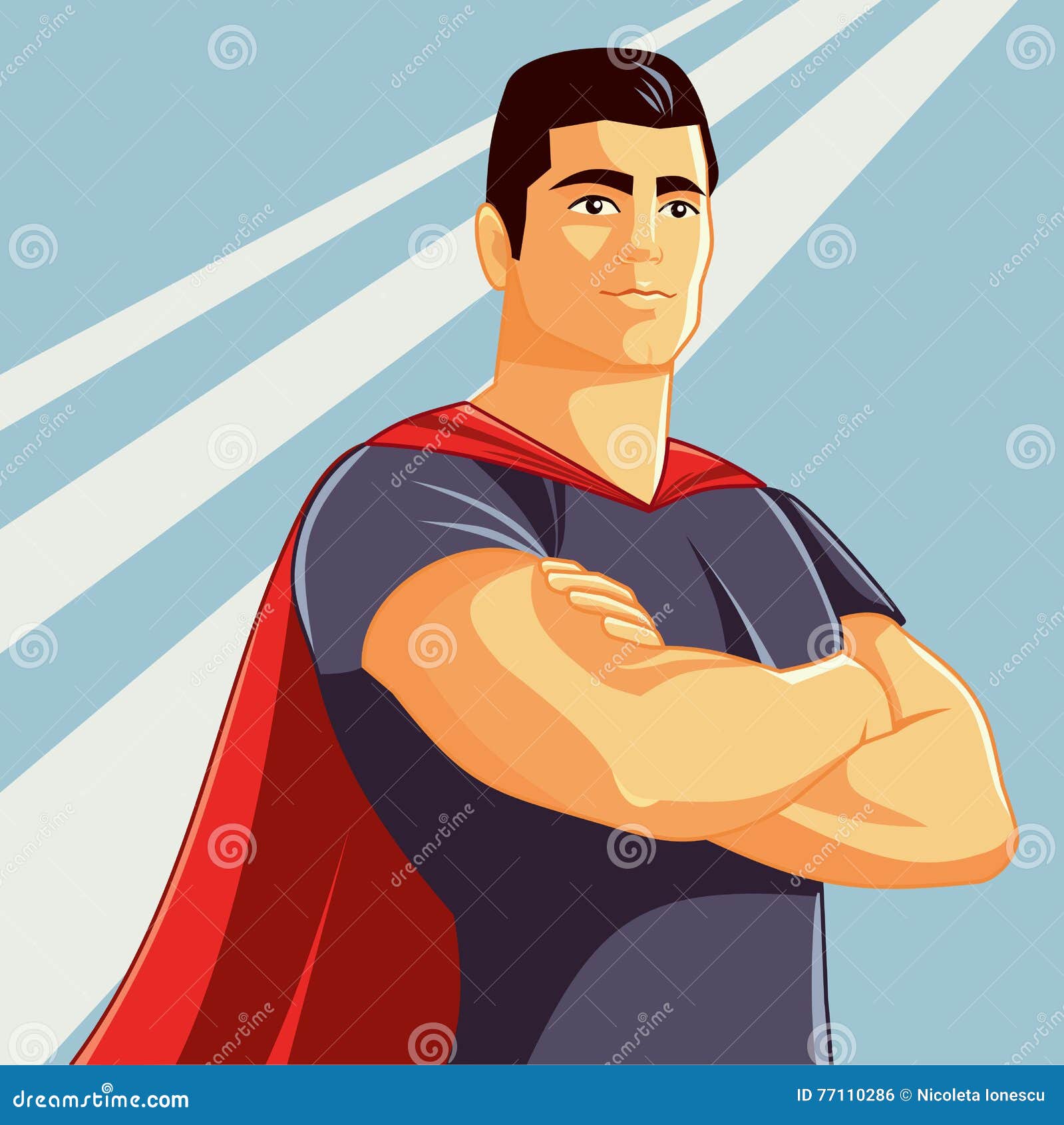 Superhero Vector Illustration in Comics Style Stock Vector ...