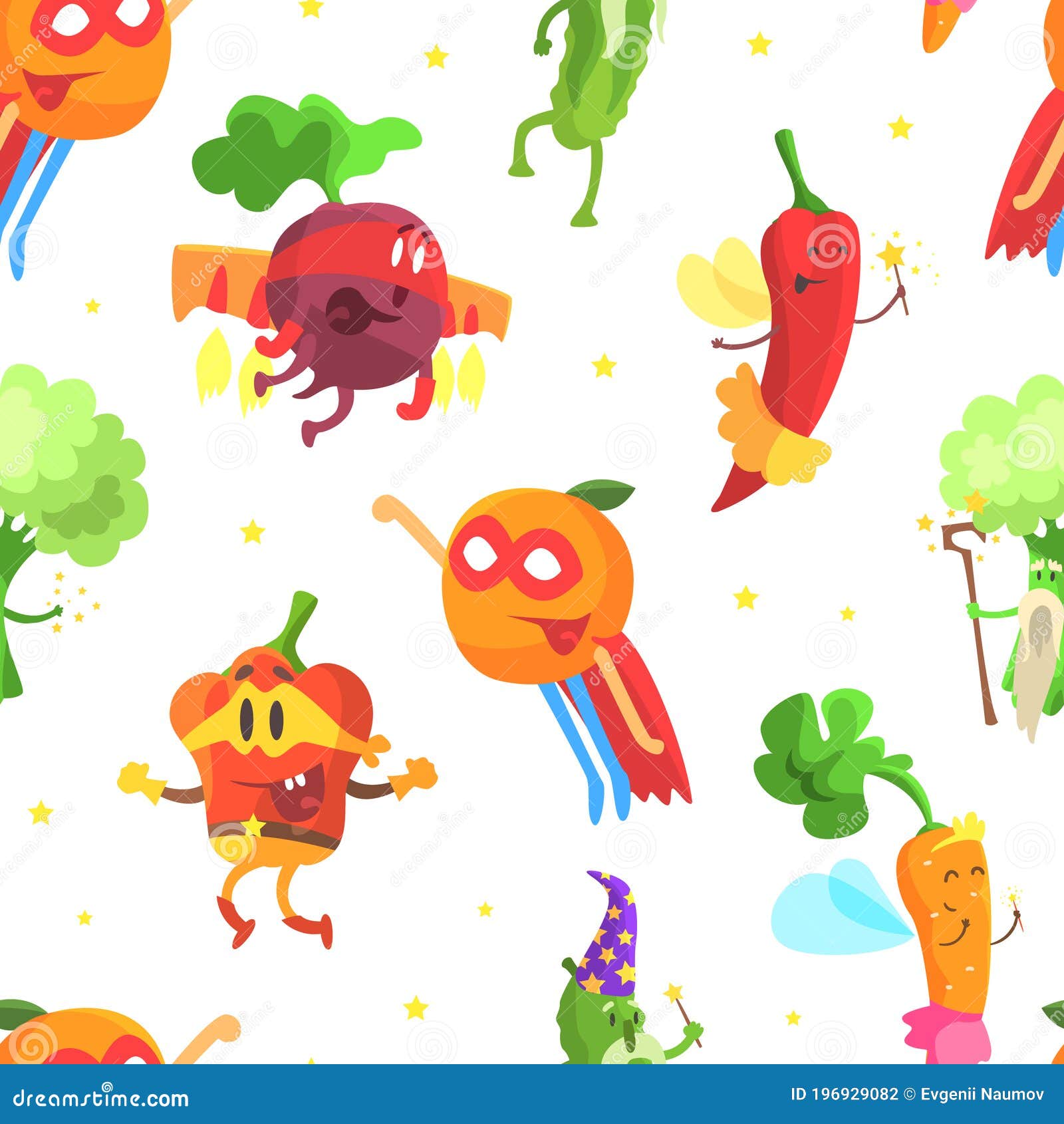 Superhero Vegetables In Masks And Capes Set Of Cute Childish Cartoon ...