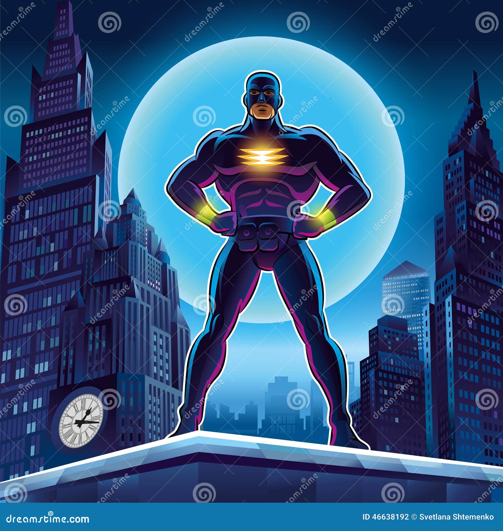 Superhero Vektorillustration Auf Einem Hintergrund Vektor Abbildung ...