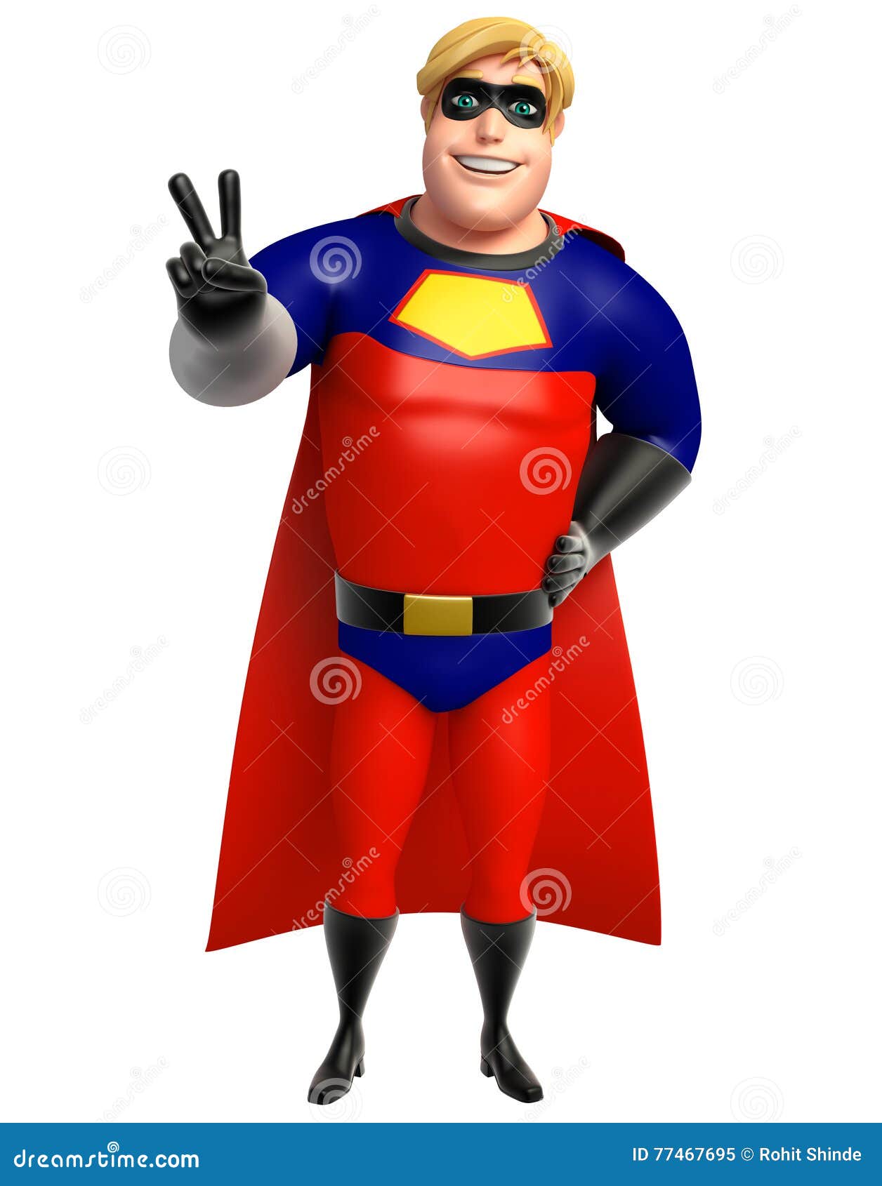 Superhero with Victory Pose Stock Illustration - Illustration of pose ...