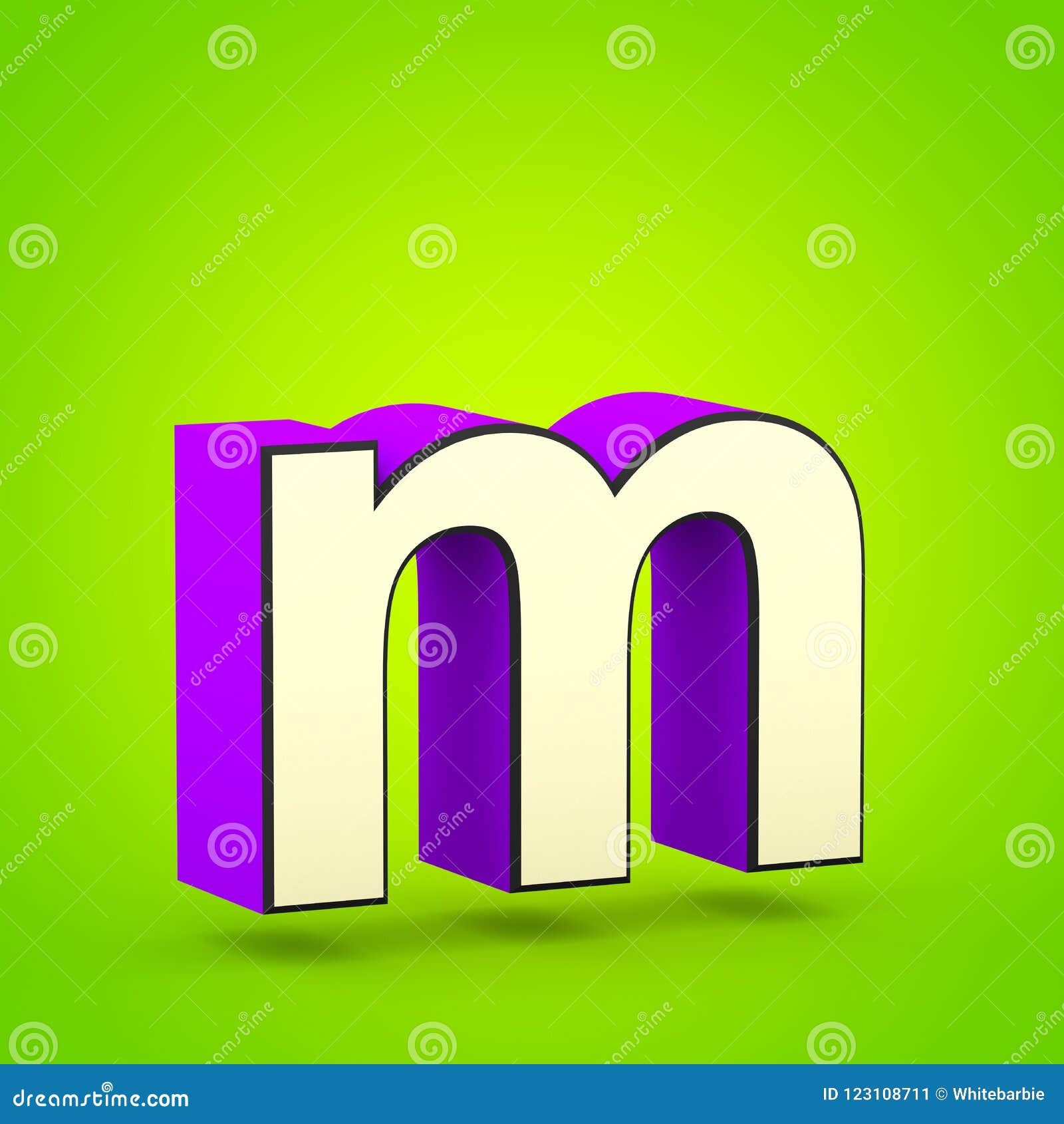 Superhero Violet and Beige Letter M Lowercase Isolated on Lime ...
