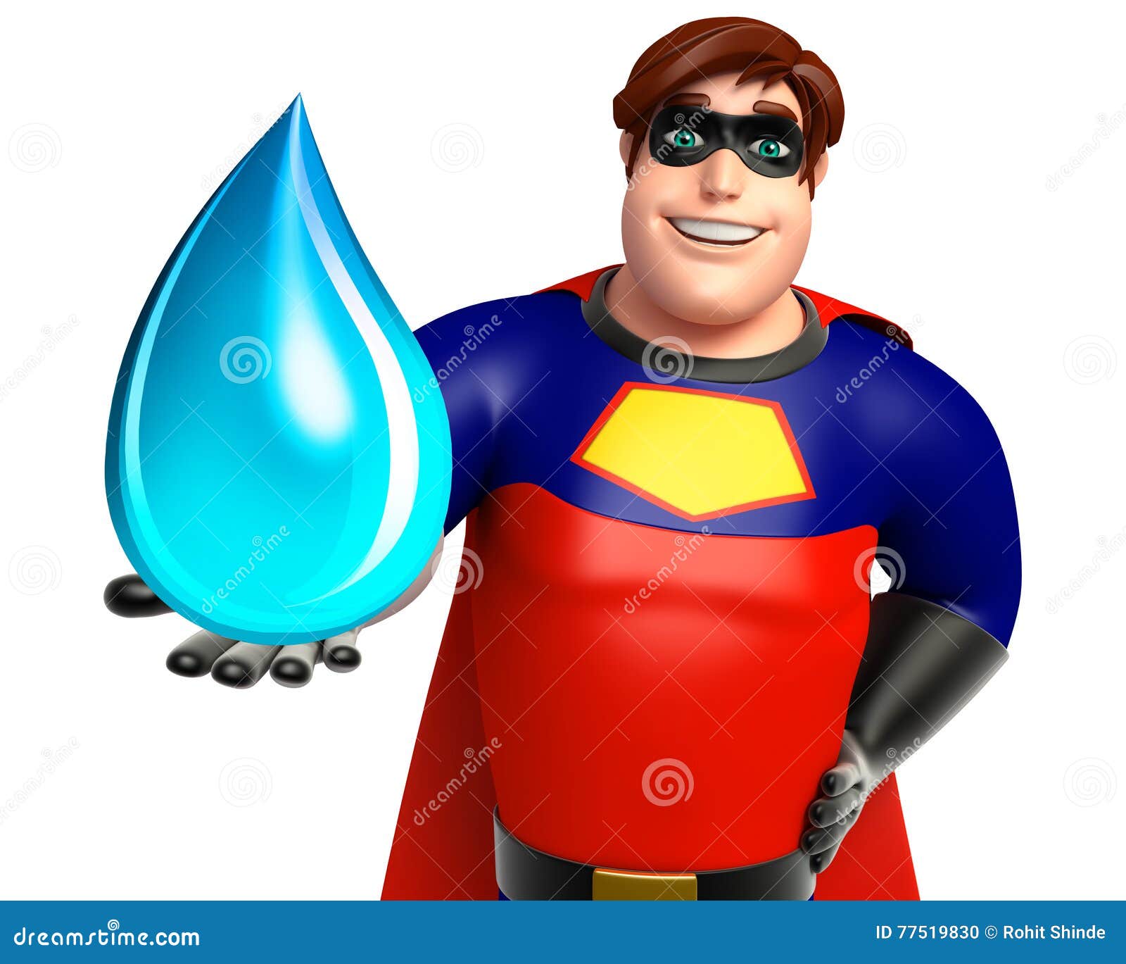 Superhero with Water drop stock illustration. Illustration of amazing ...
