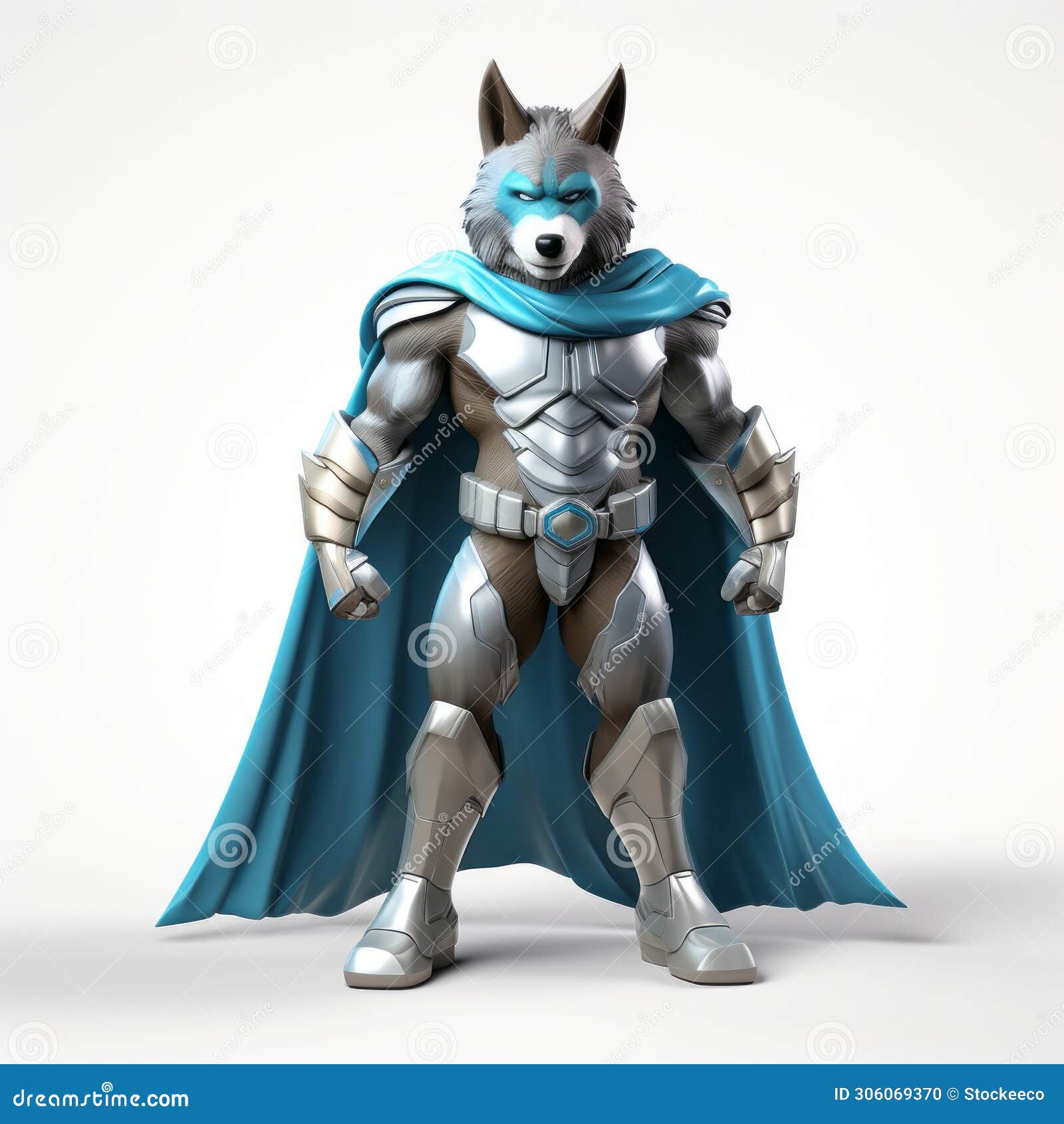 Superhero Wolf: A 3d Cartoon Character In The Style Of Bartolom Esteban ...