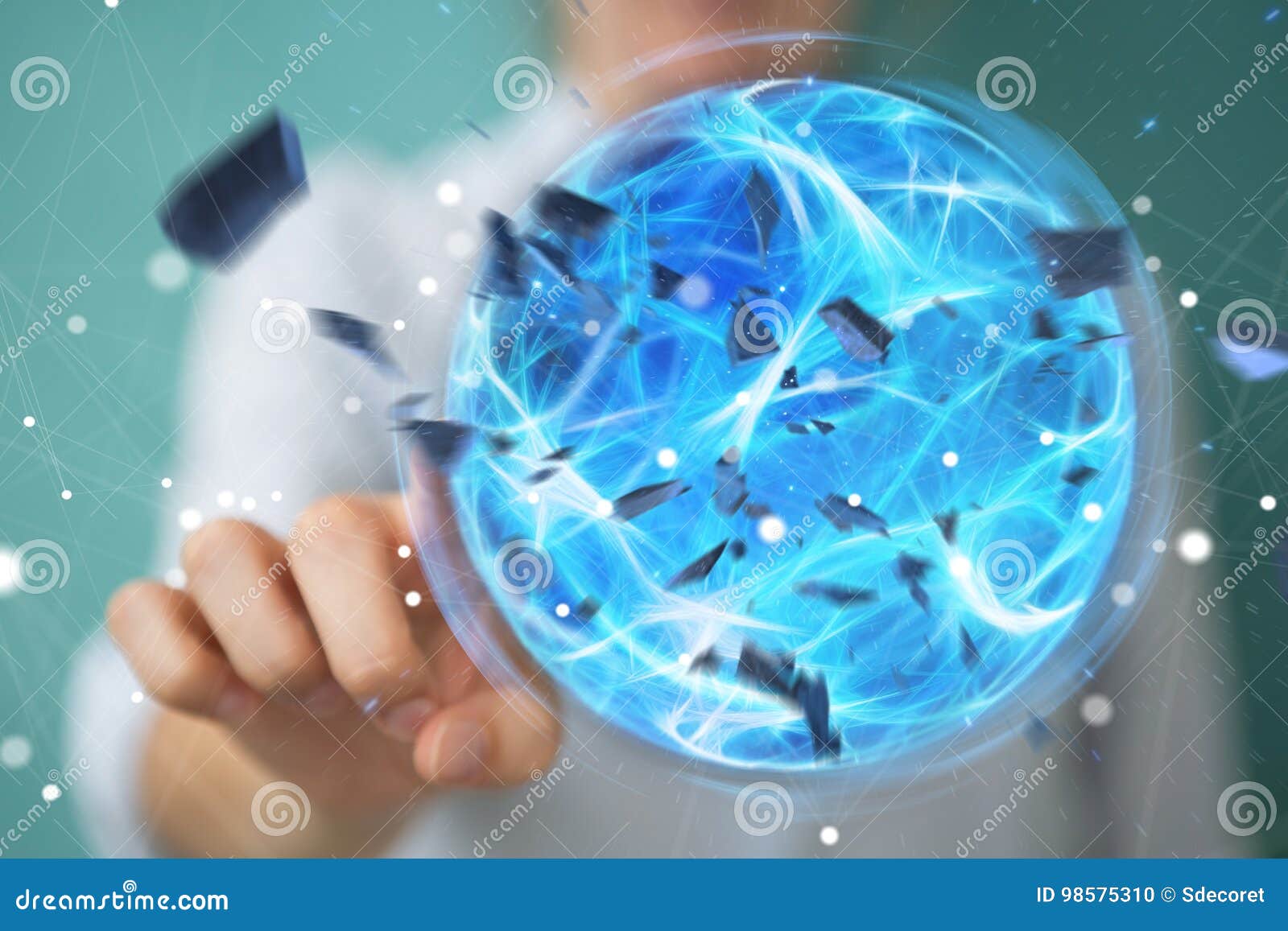 Superhero Woman Creating a Power Ball with Her Hand 3D Rendering Stock ...