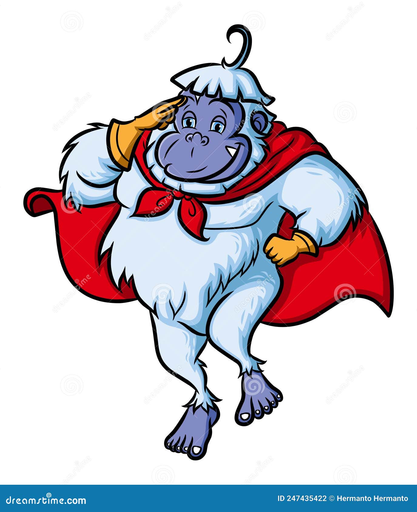 The Superhero Yeti is Flying with a Robe Stock Vector - Illustration of ...