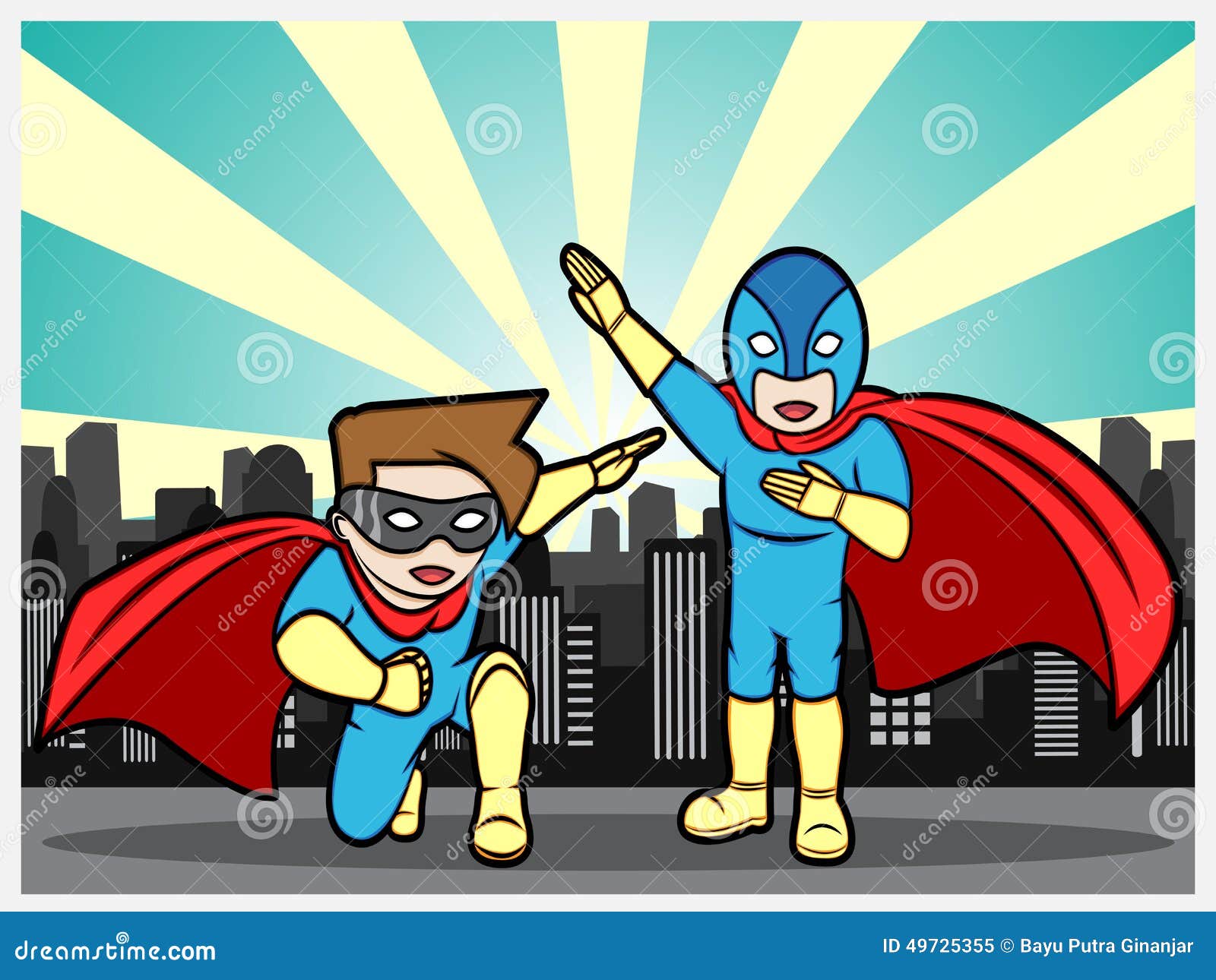 Superheroes in the city stock vector. Illustration of illustrations ...