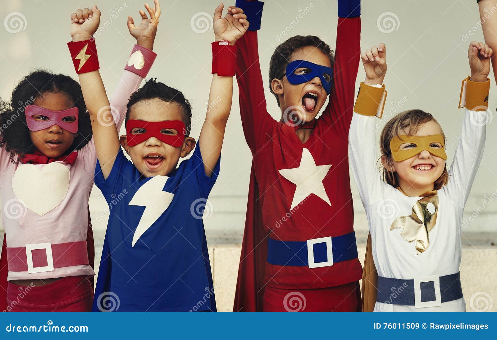 Superheroes Kids Teamwork Aspiration Elementary Concept Stock Image ...