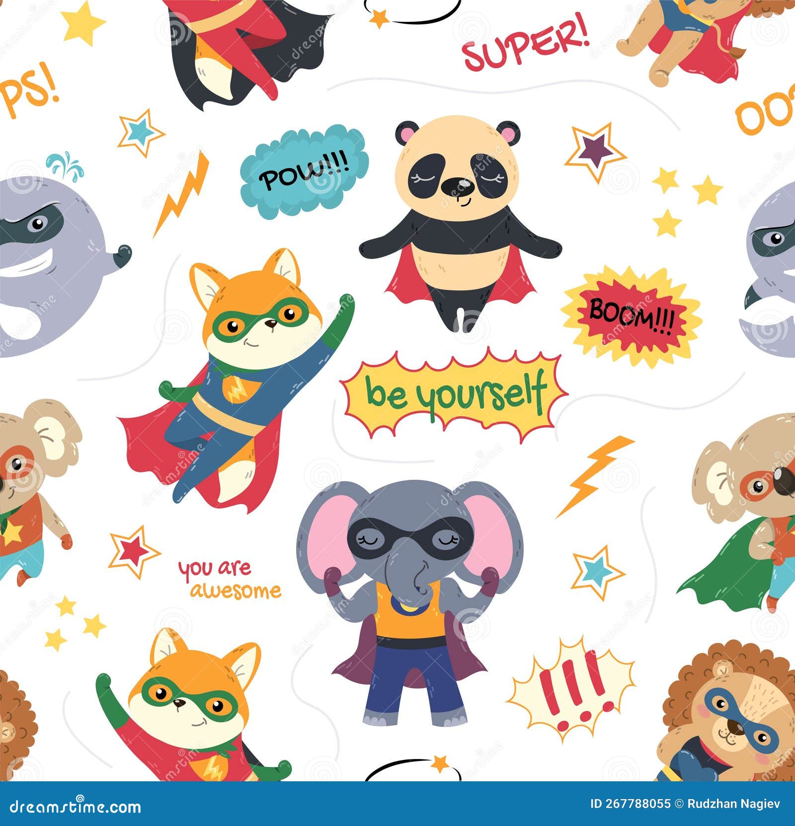 Superheroes Seamless Pattern Stock Vector - Illustration of wallpaper ...