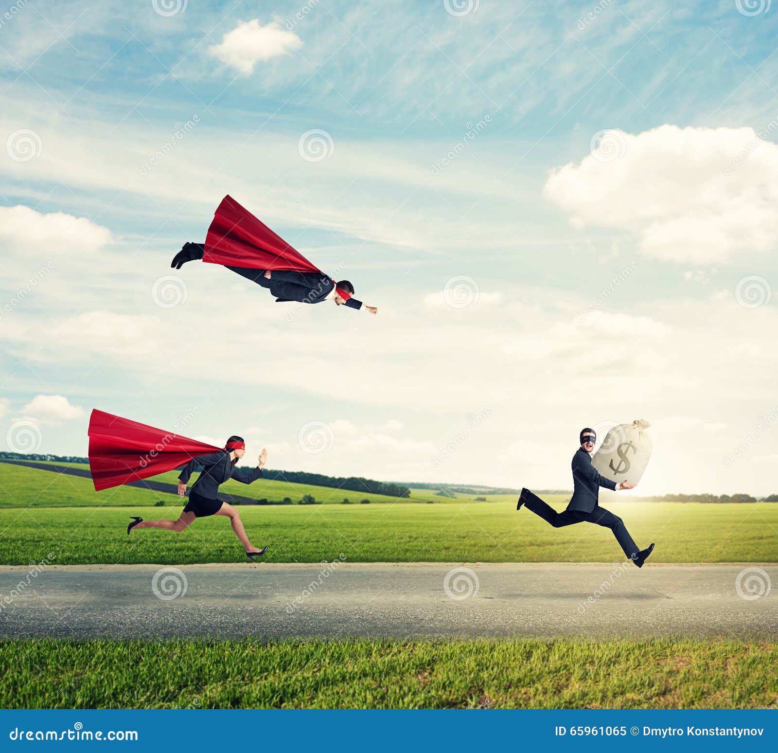 Superheroes Trying To Catch a Thief Stock Image - Image of mask ...