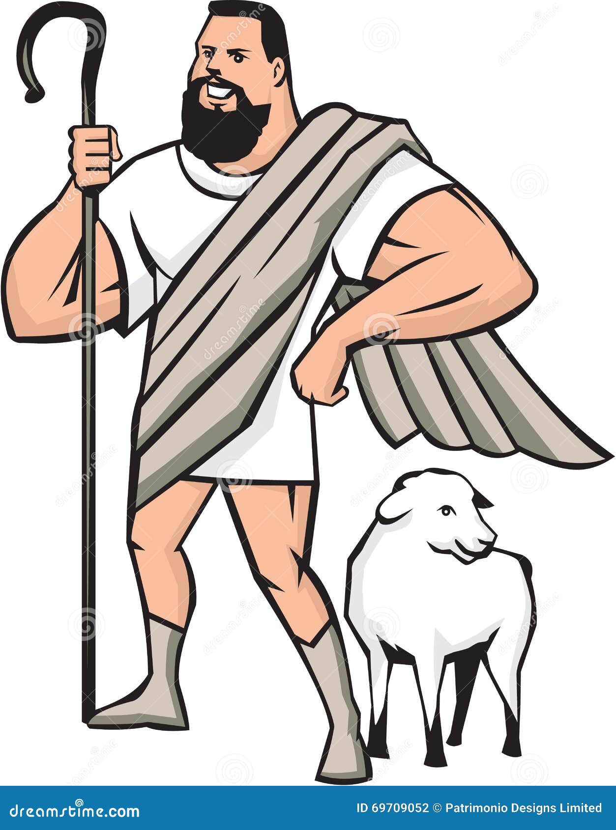 Superheroherder Sheep Standing Cartoon Stock Illustratie - Illustration ...