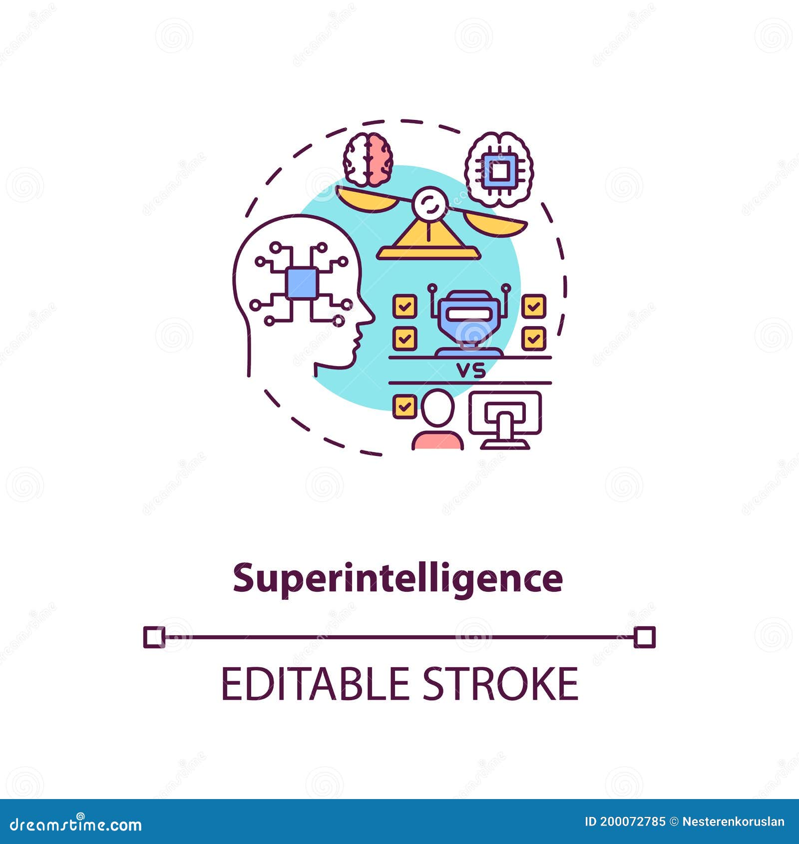 Superintelligence Concept Icon Stock Vector - Illustration of datum ...