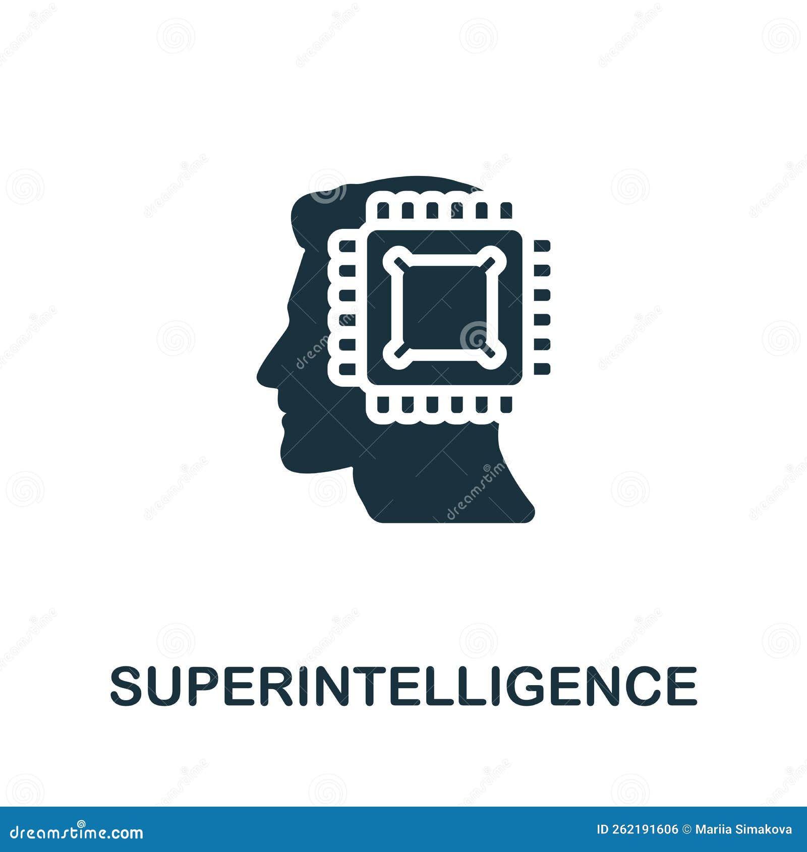 Superintelligence Icon. Monochrome Simple Smart Technology Icon for ...