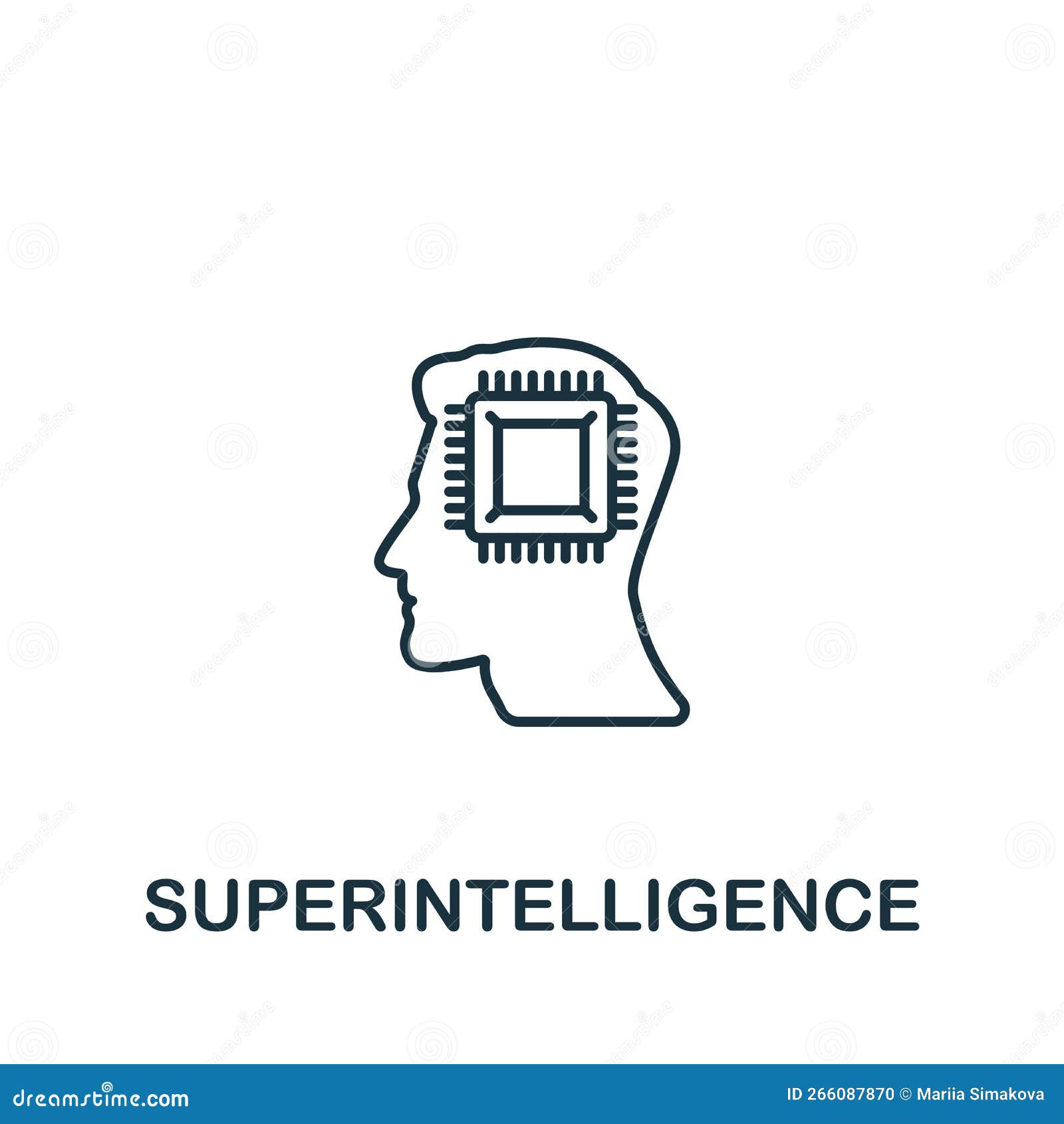 Superintelligence Icon Vector Illustration. Flat Outline Cartoon ...