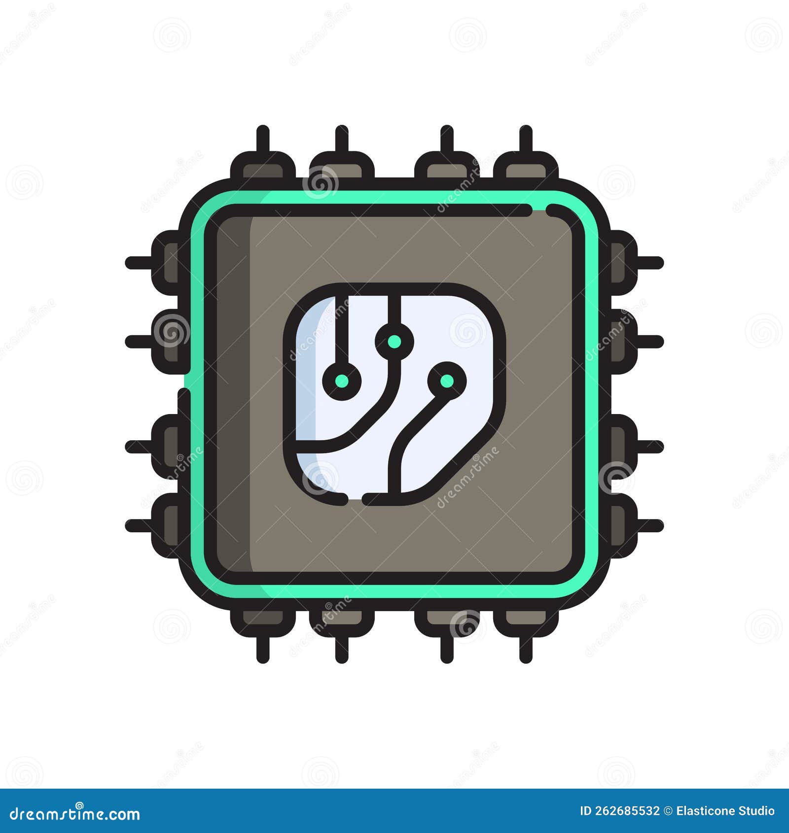 Superintelligence Icon Vector Illustration. Flat Outline Cartoon ...