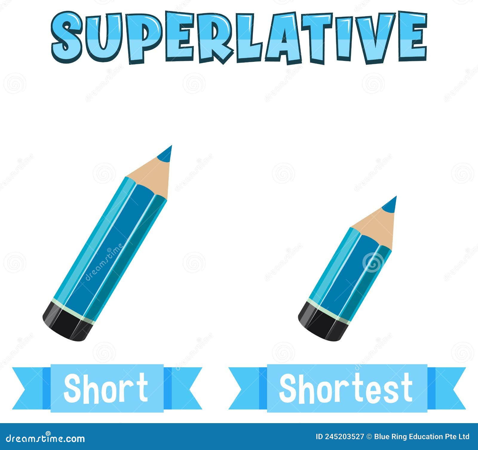 Superlative Adjectives for Word Short Stock Vector - Illustration of ...