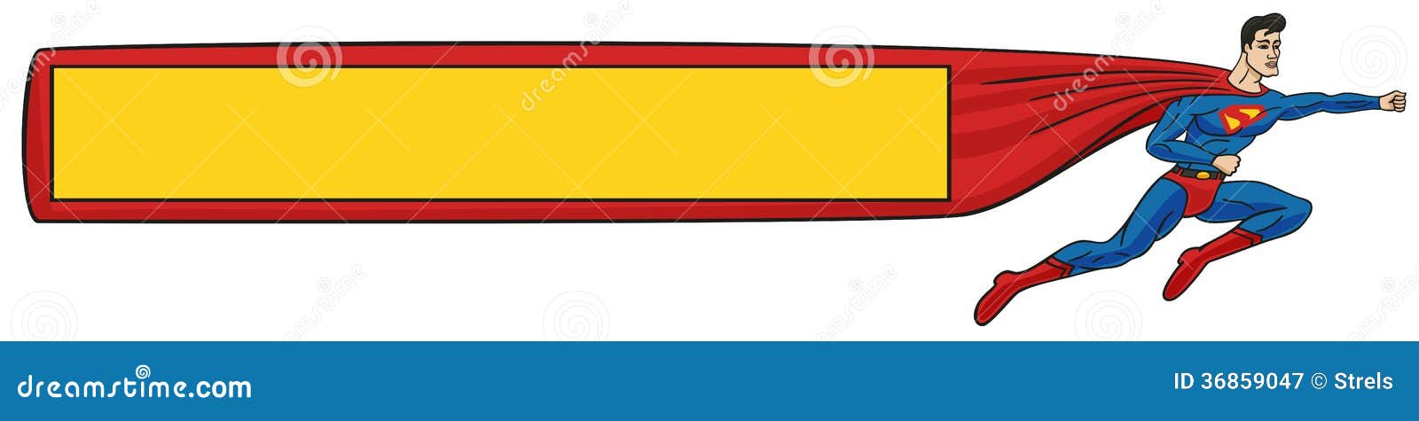 Superman with banner. stock vector. Illustration of headline - 36859047