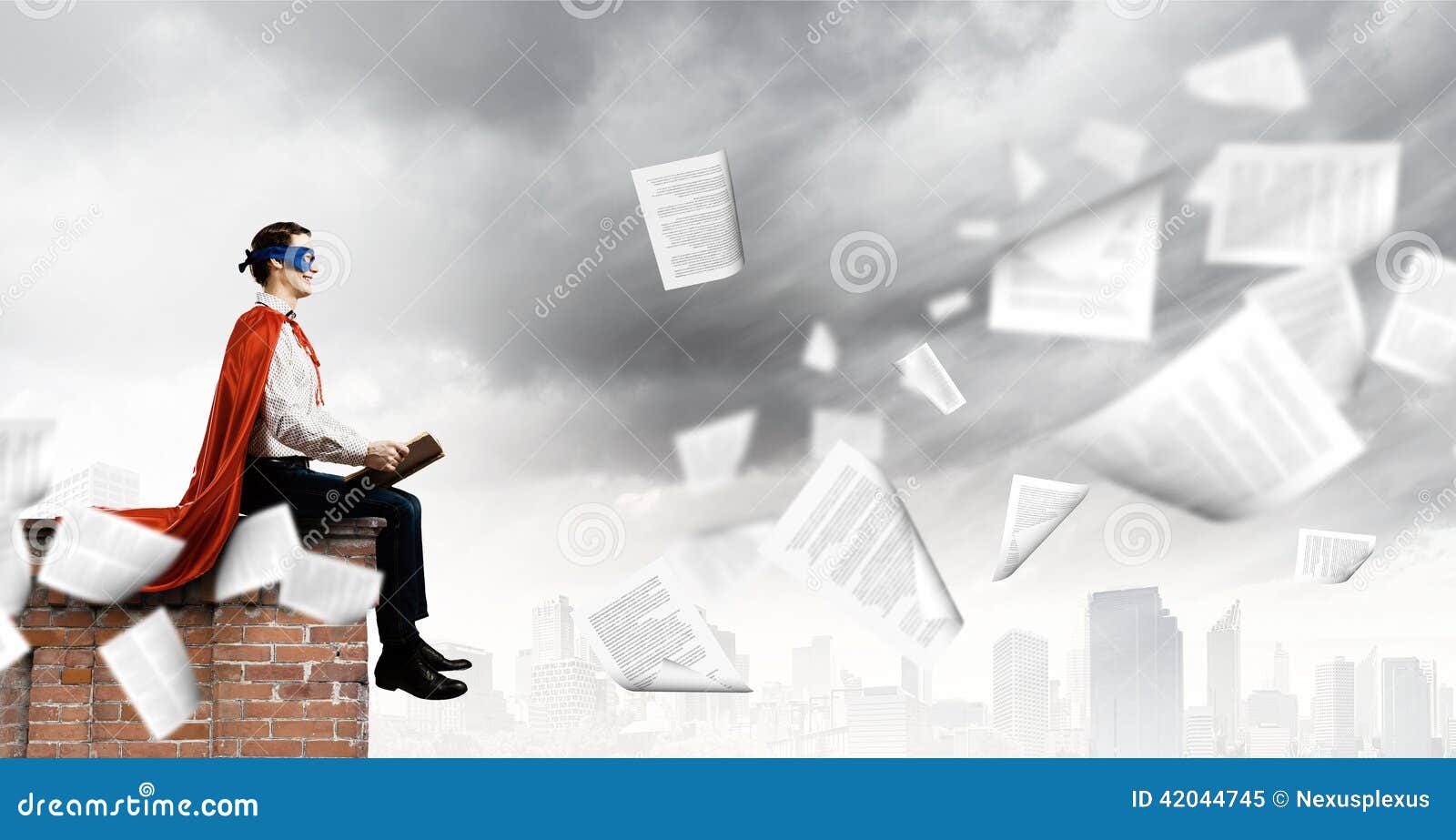 Superman with book stock image. Image of education, magic - 42044745