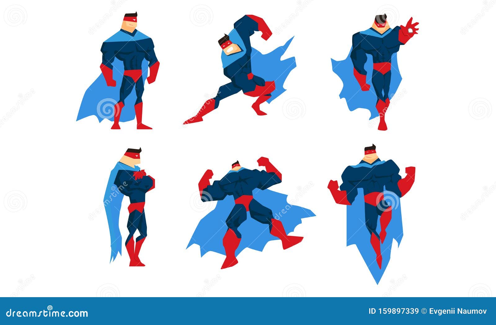 Superman Character Set, Comic Superheld in Difference Action Poses ...