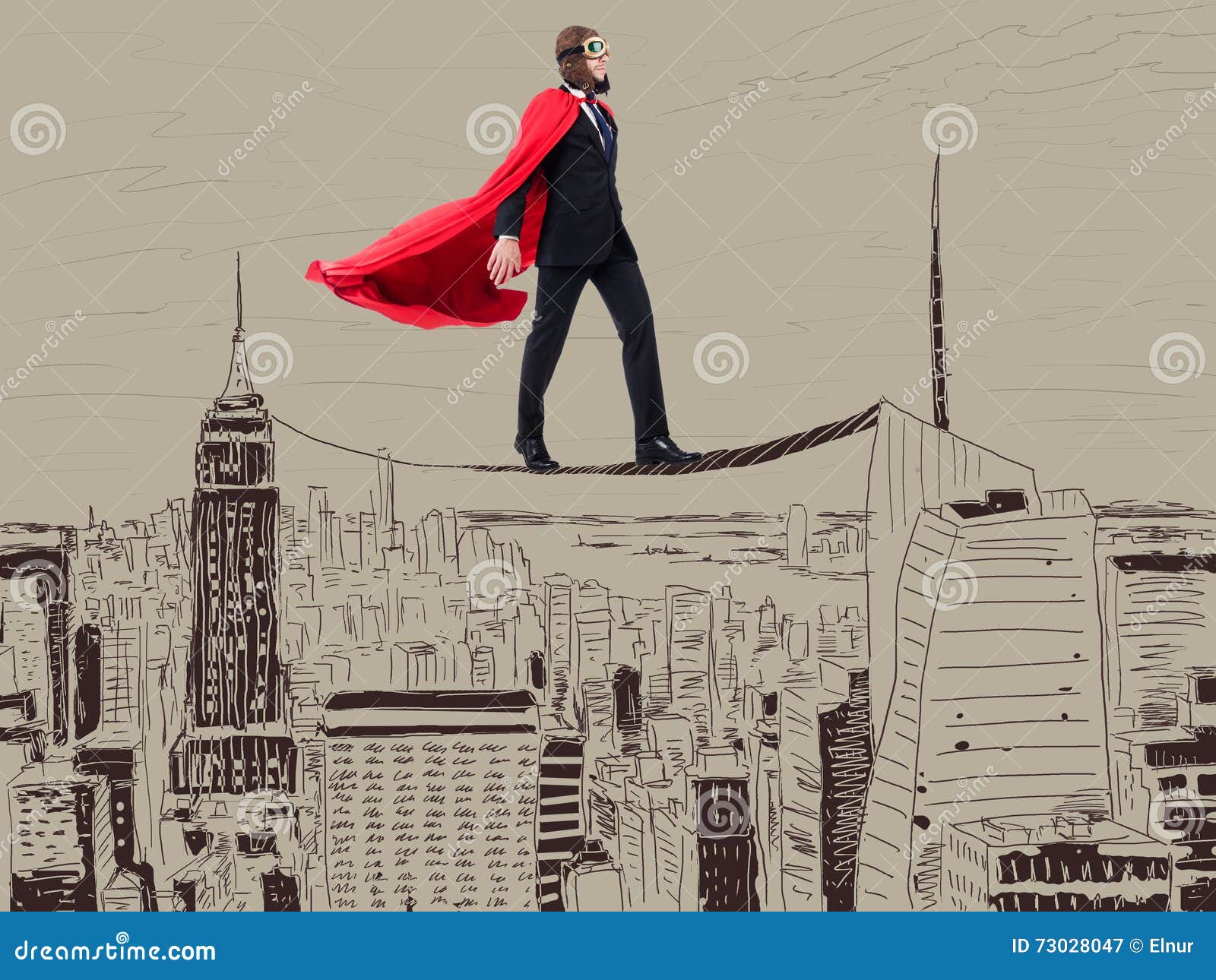 The Superman and the City in Concept Stock Image - Image of danger ...