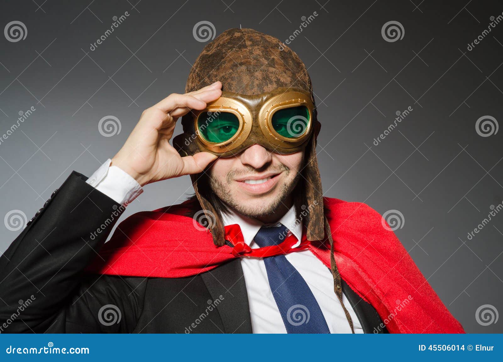 Superman concept with man stock photo. Image of goggles - 45506014