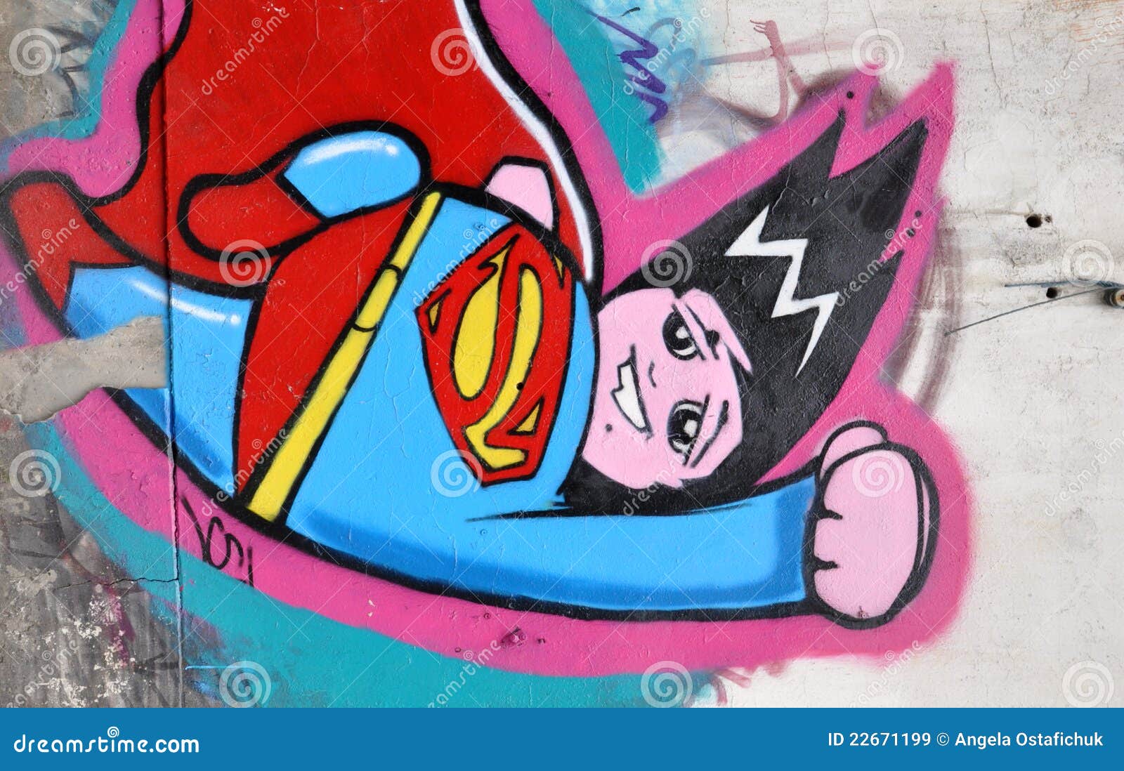 Superman Graffiti editorial stock image. Image of hero - 22671199