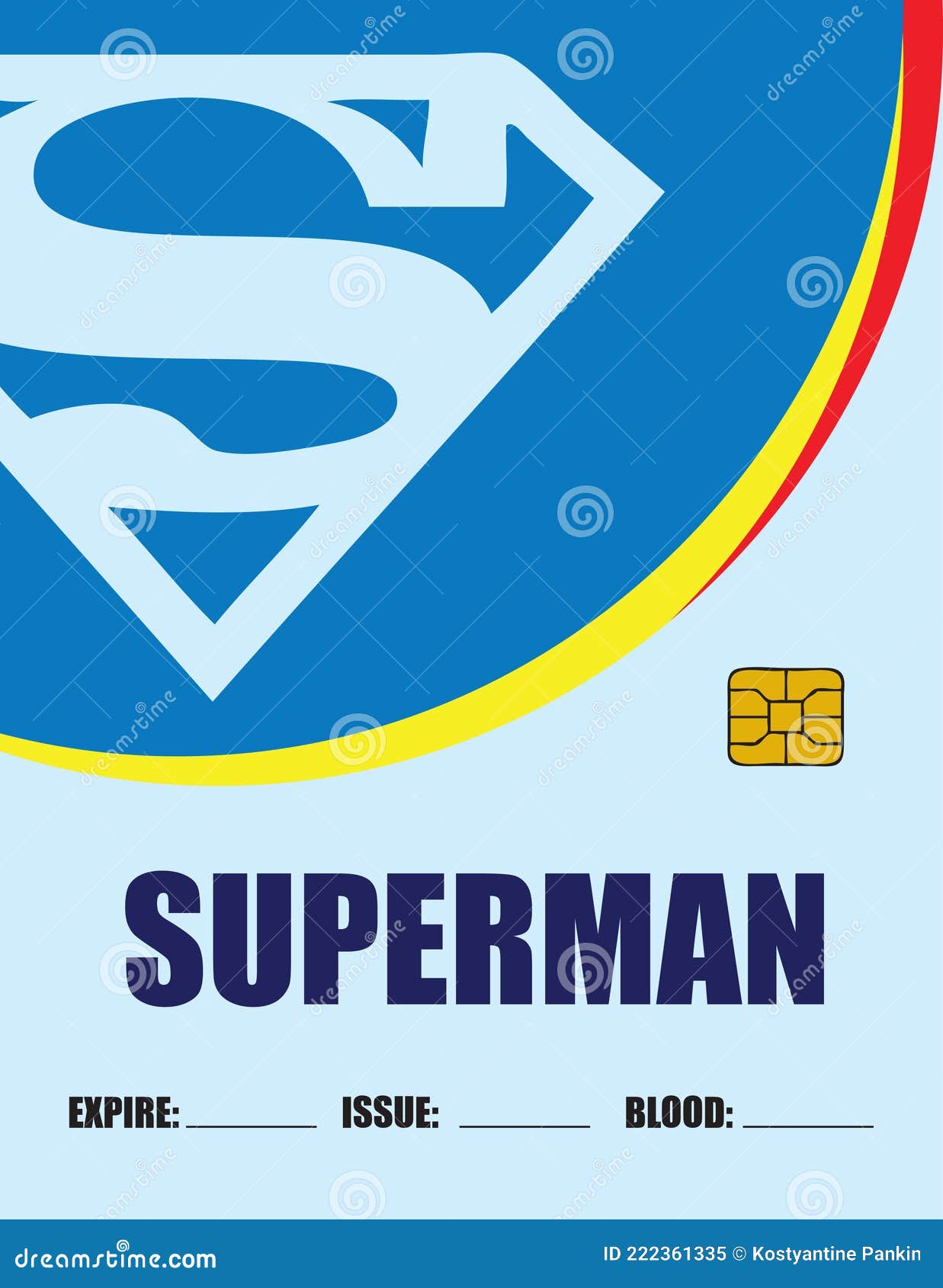 Superman ID card editorial image. Illustration of development - 222361335