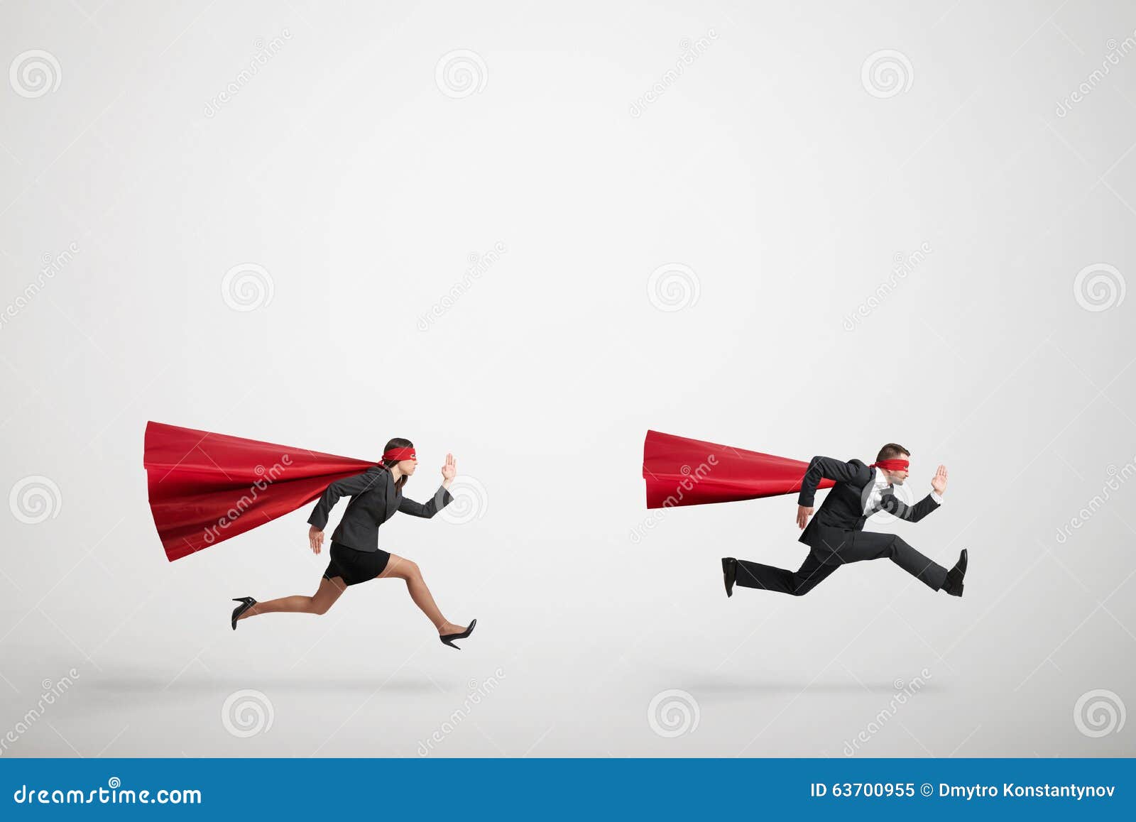 Superman and Superwoman Fast Running Stock Image - Image of race, super ...