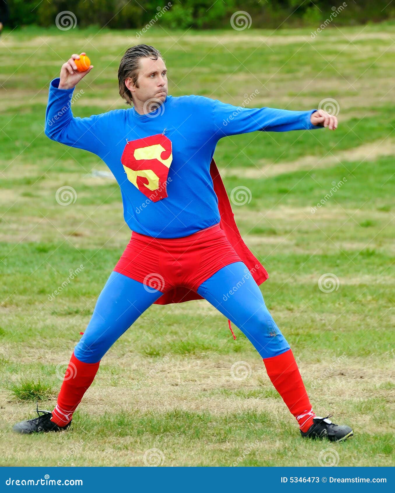Superman throwing ball editorial stock photo. Image of baseball - 5346473