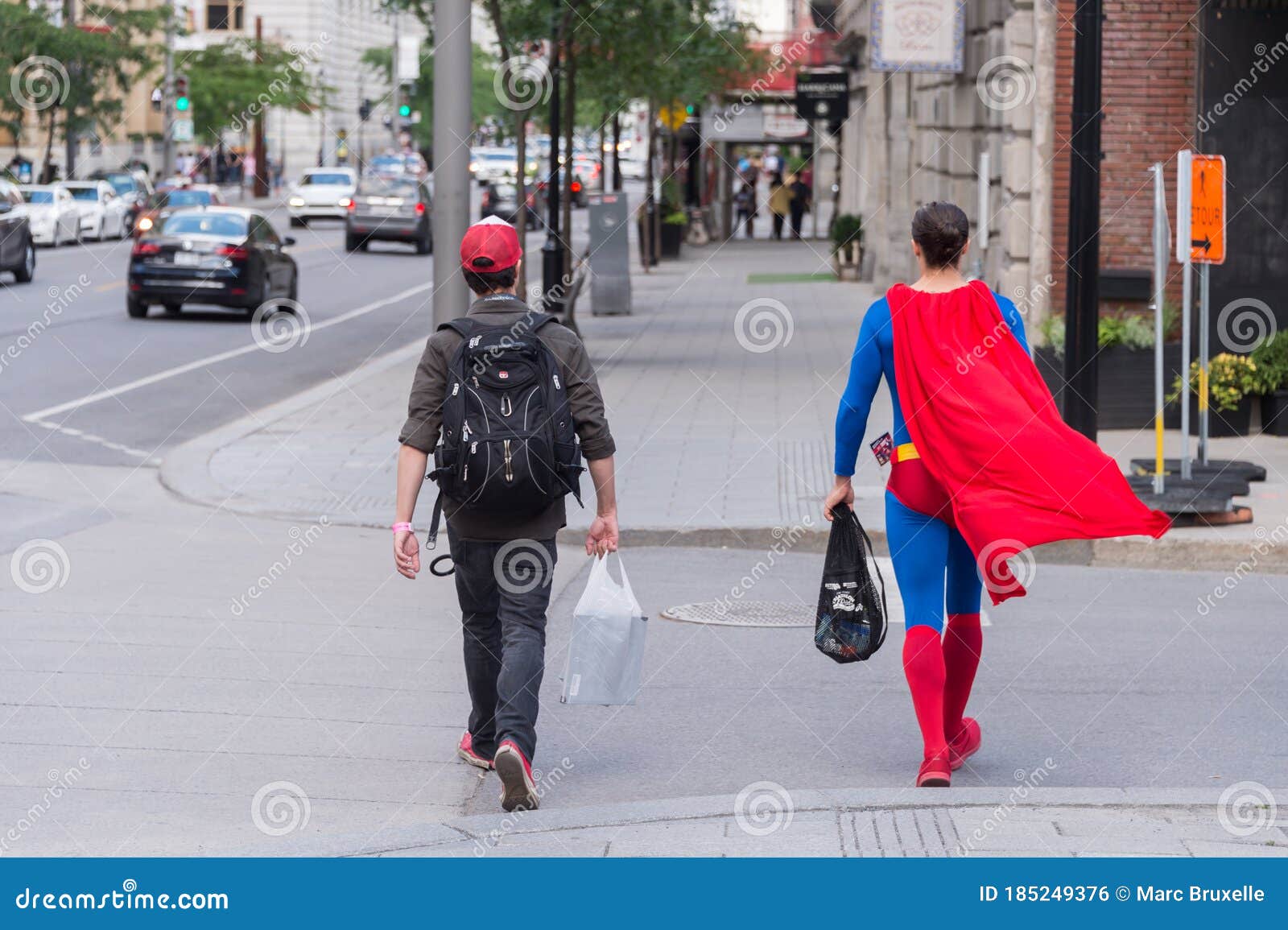 Superman is Walking the Streets of Montreal Editorial Photo - Image of ...