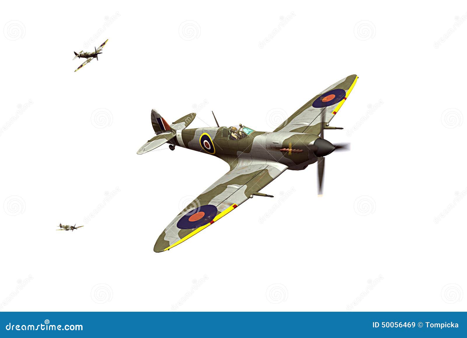 Supermarine Spitfire Mk IX. Vector Drawing Of WW2 British Fighter ...