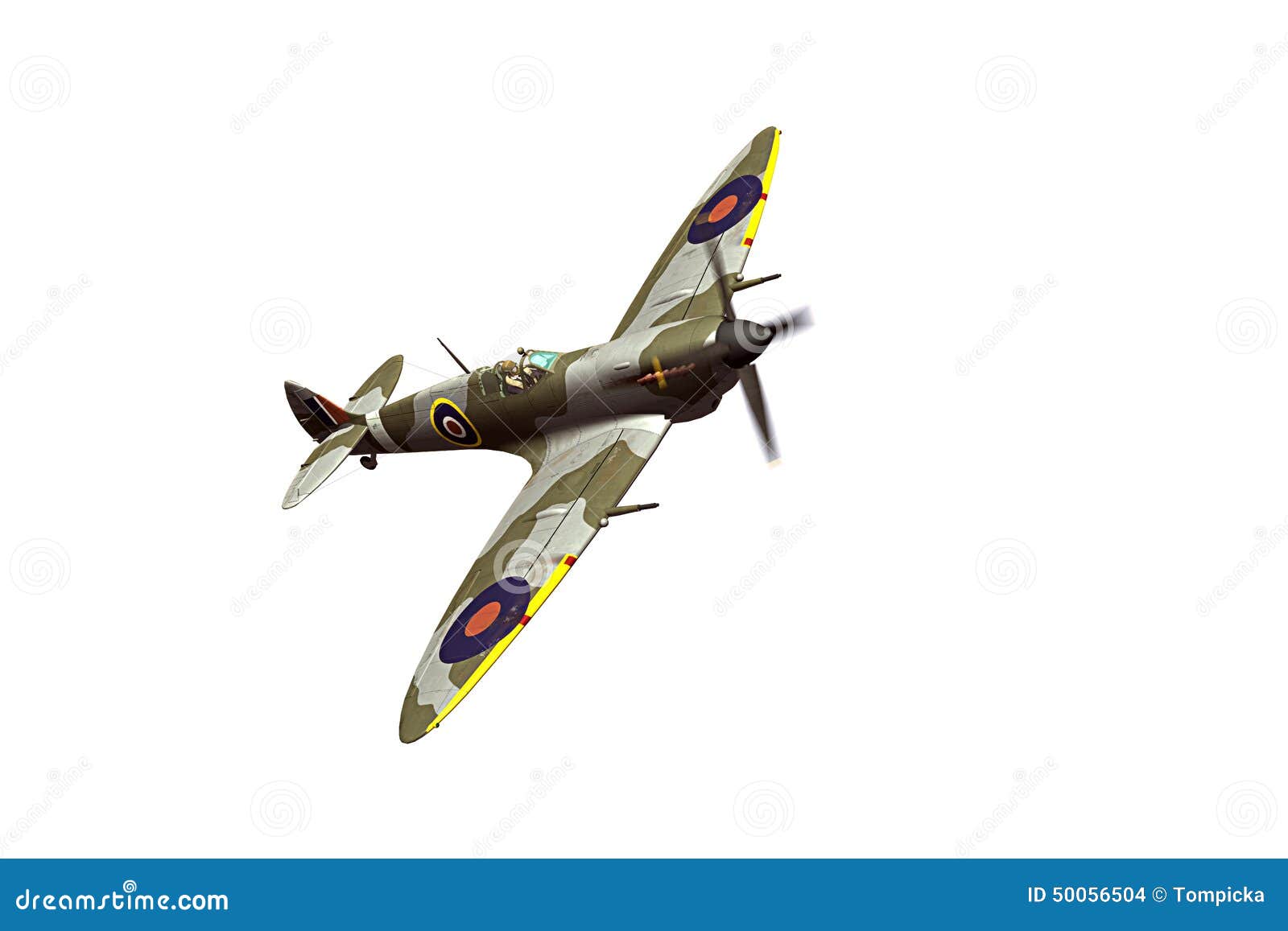 Supermarine Spitfire Line Illustration Cartoon Vector | CartoonDealer ...