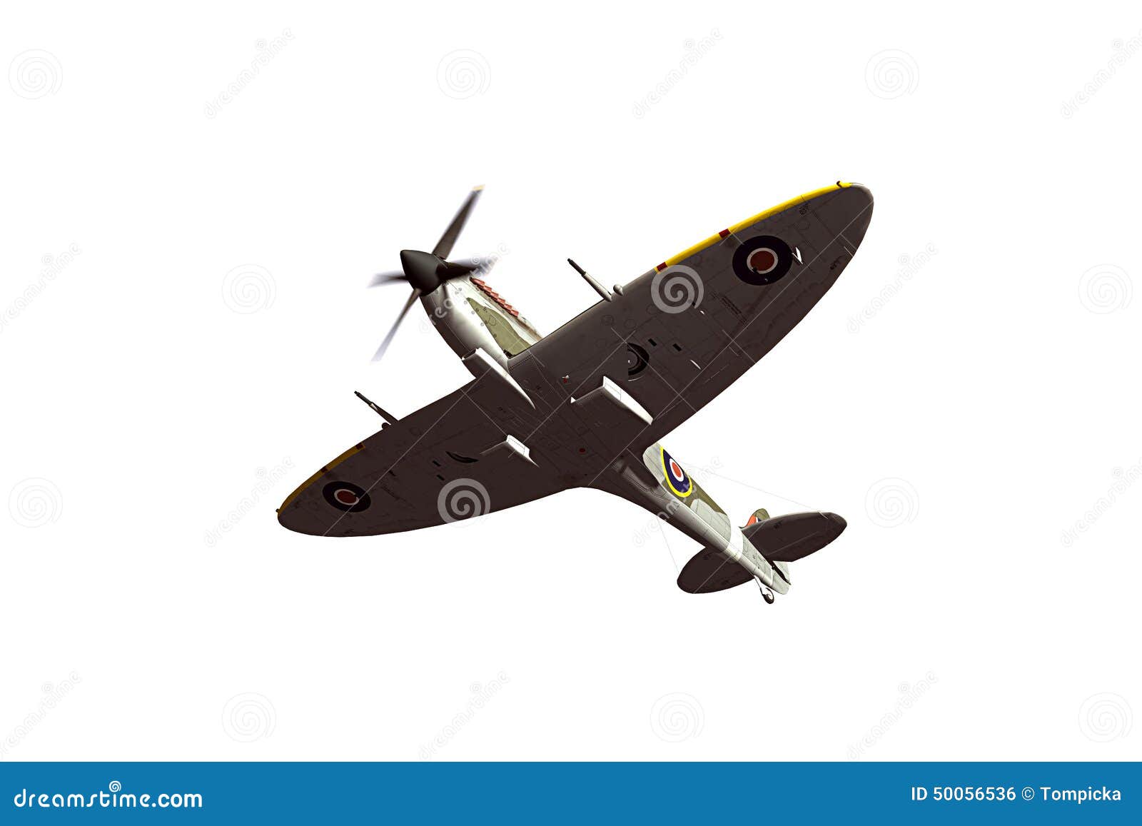 Supermarine Spitfire Isolated on White Background Stock Photo - Image ...