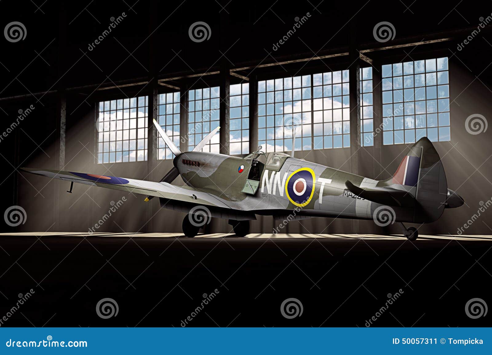 Supermarine Spitfire Mk.V - Modelled in 3D Stock Illustration ...