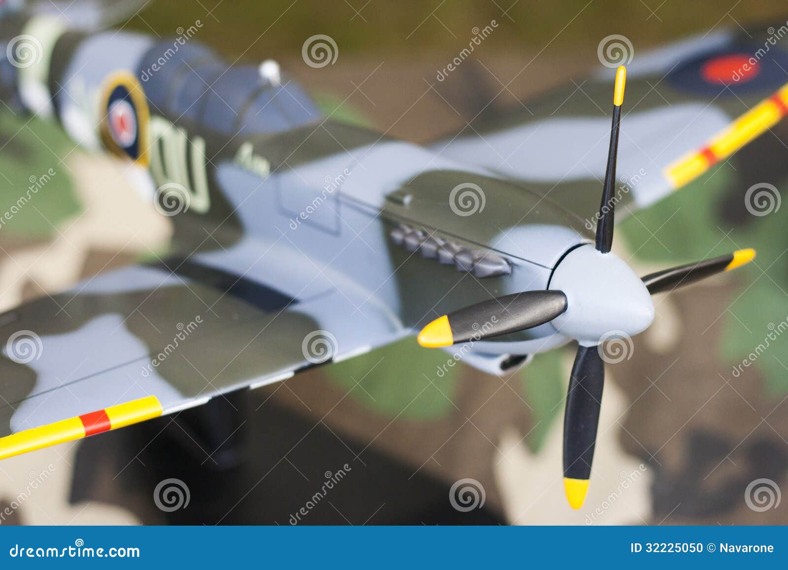 Supermarine Spitfire model stock photo. Image of propeller - 32225050