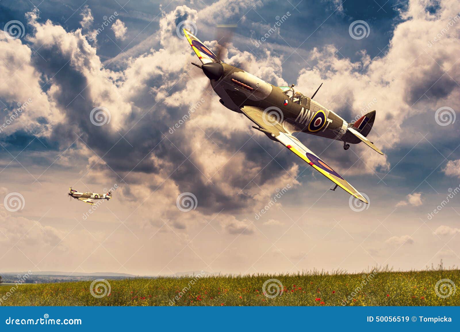 Supermarine Spitfire stock image. Image of flying, force - 50056519