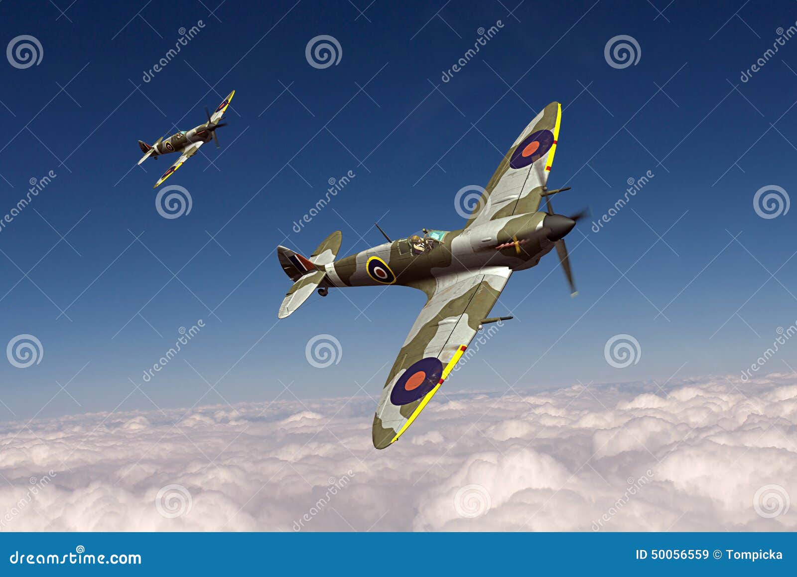 Supermarine Spitfire stock image. Image of grey, airplane - 50056559