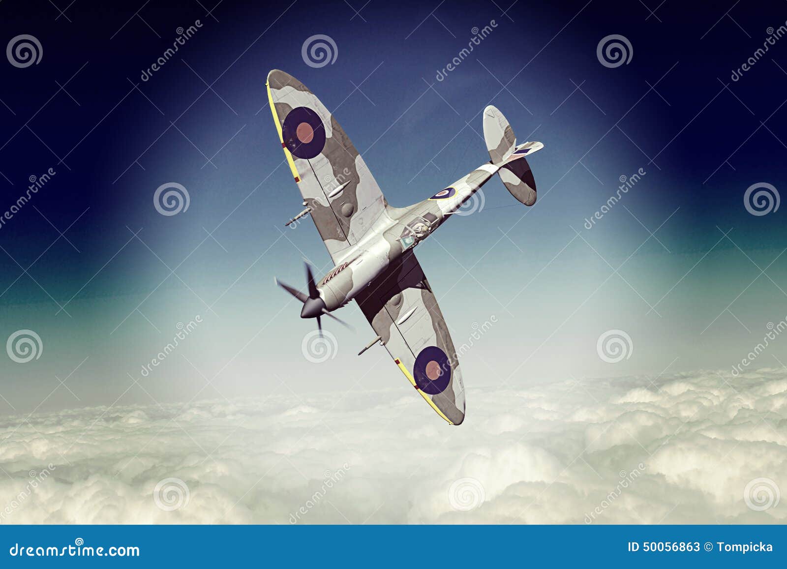 Supermarine Spitfire stock illustration. Illustration of heroic - 50056863