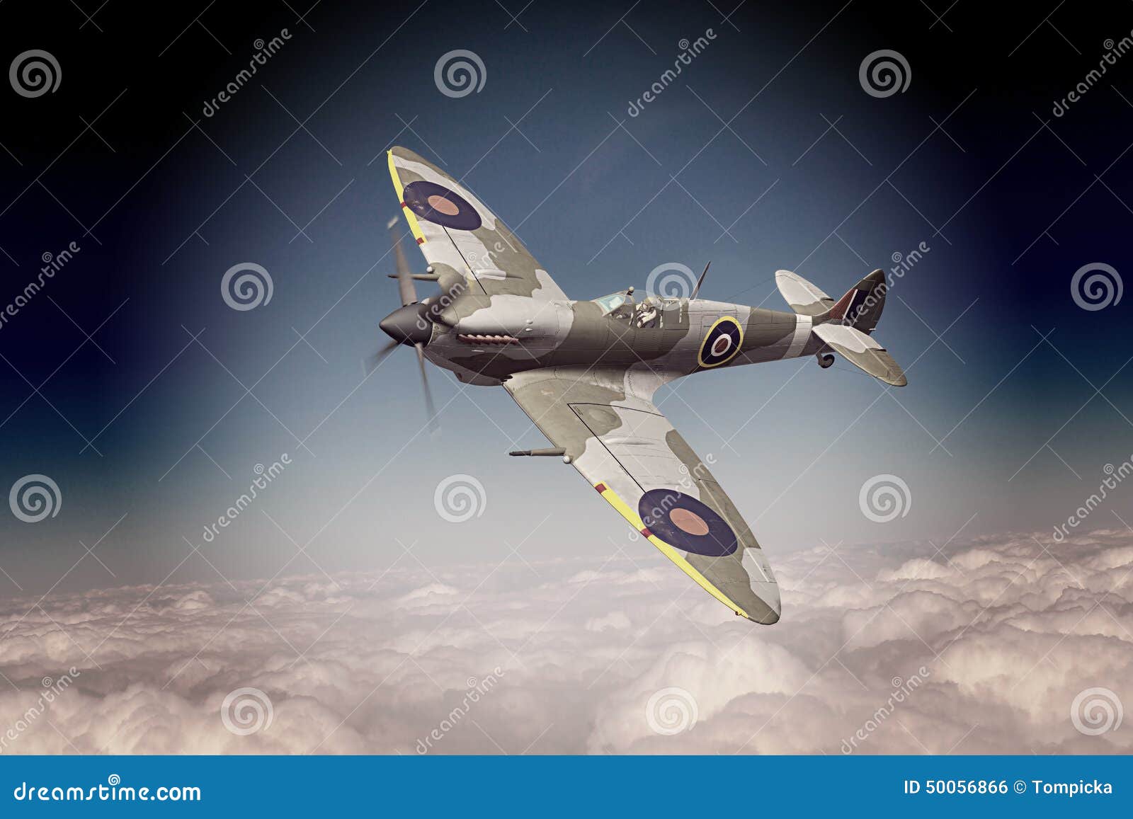 Supermarine Spitfire stock illustration. Illustration of heroic - 50056866