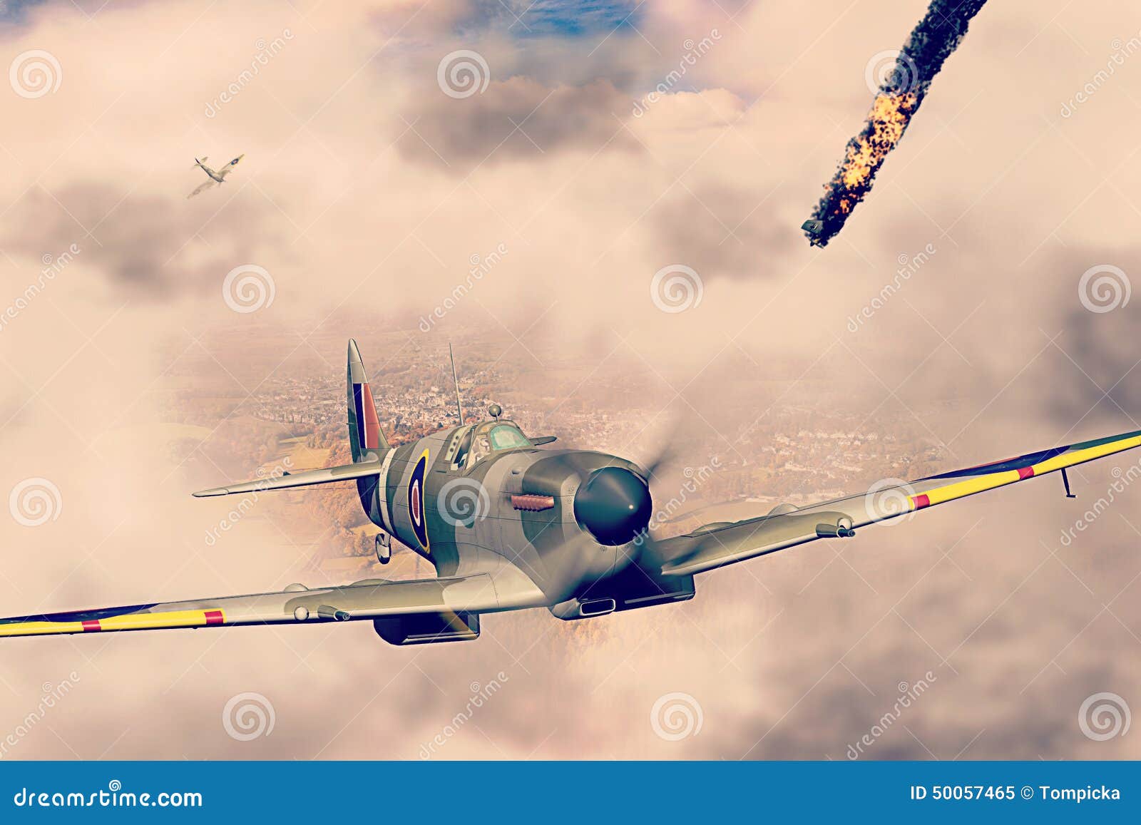 Supermarine Spitfire Isolated On White Background Royalty-Free Stock ...