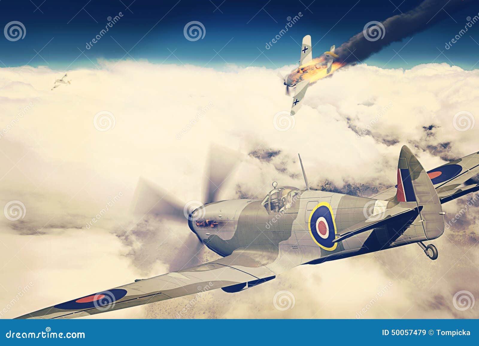 Supermarine Spitfire Victorious During WW2 Stock Image | CartoonDealer ...