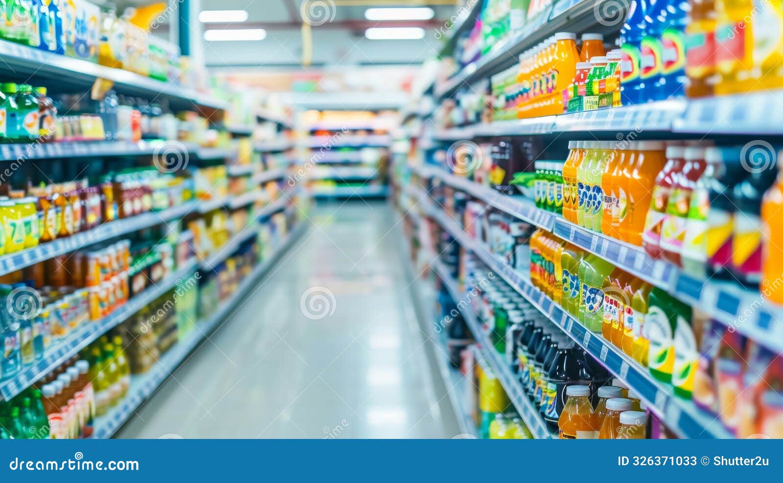 Supermarket Aisle Emphasizing the Consumerism Aspect of Shopping with ...
