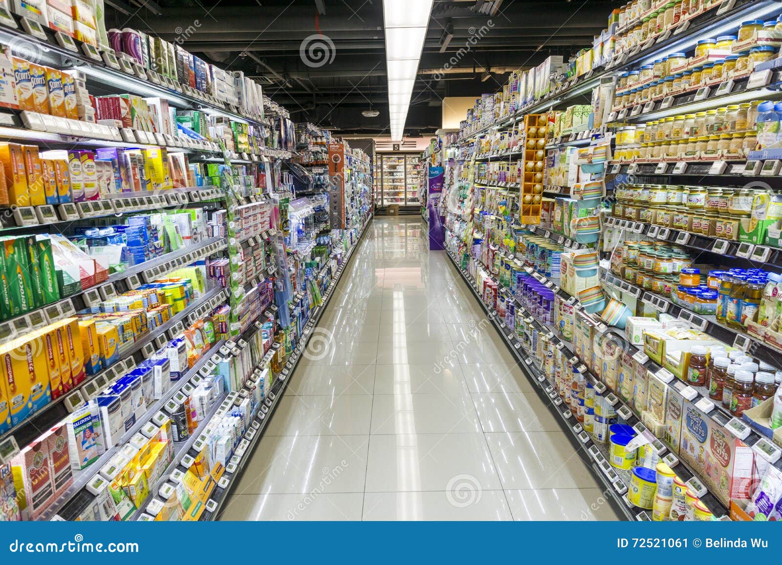 Supermarket aisle editorial photo. Image of department - 72521061