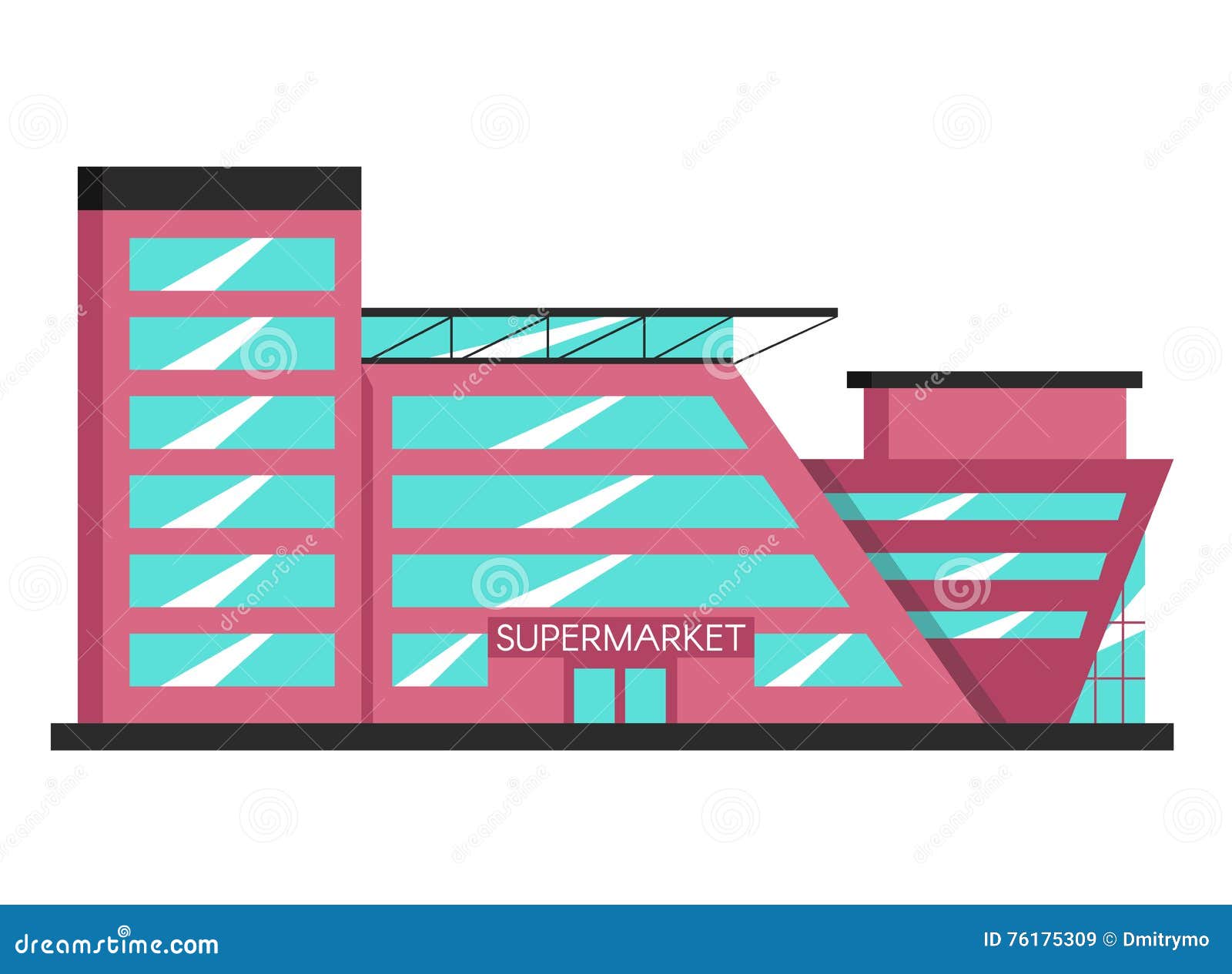 Supermarket Building. Flat Vector Illustration Stock Vector ...