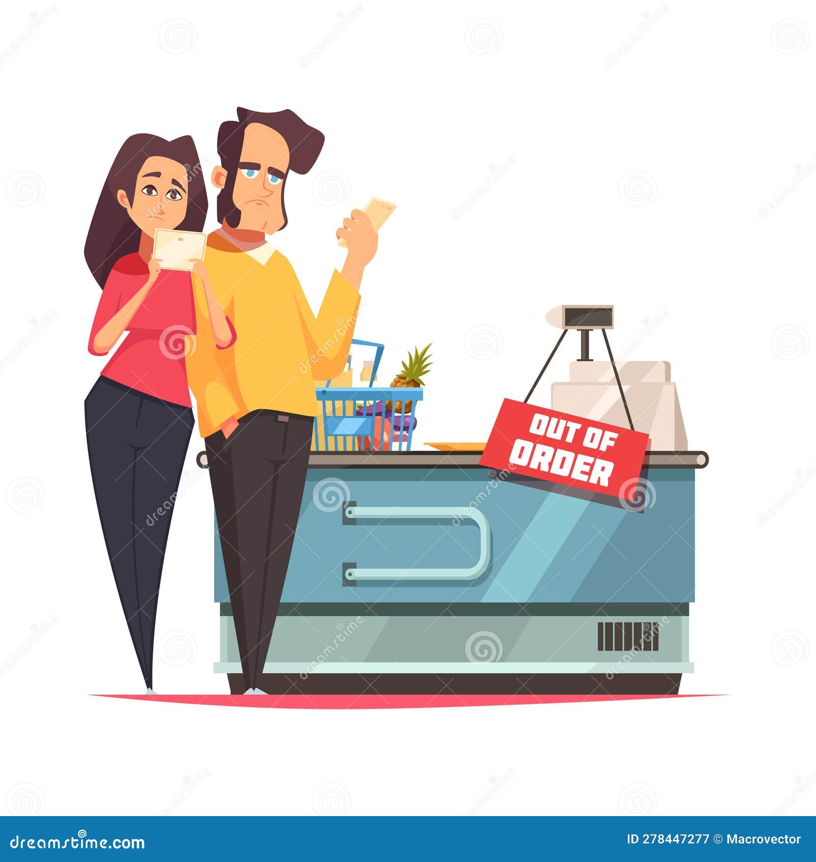 Supermarket Checkout Closed Composition Stock Vector - Illustration of ...