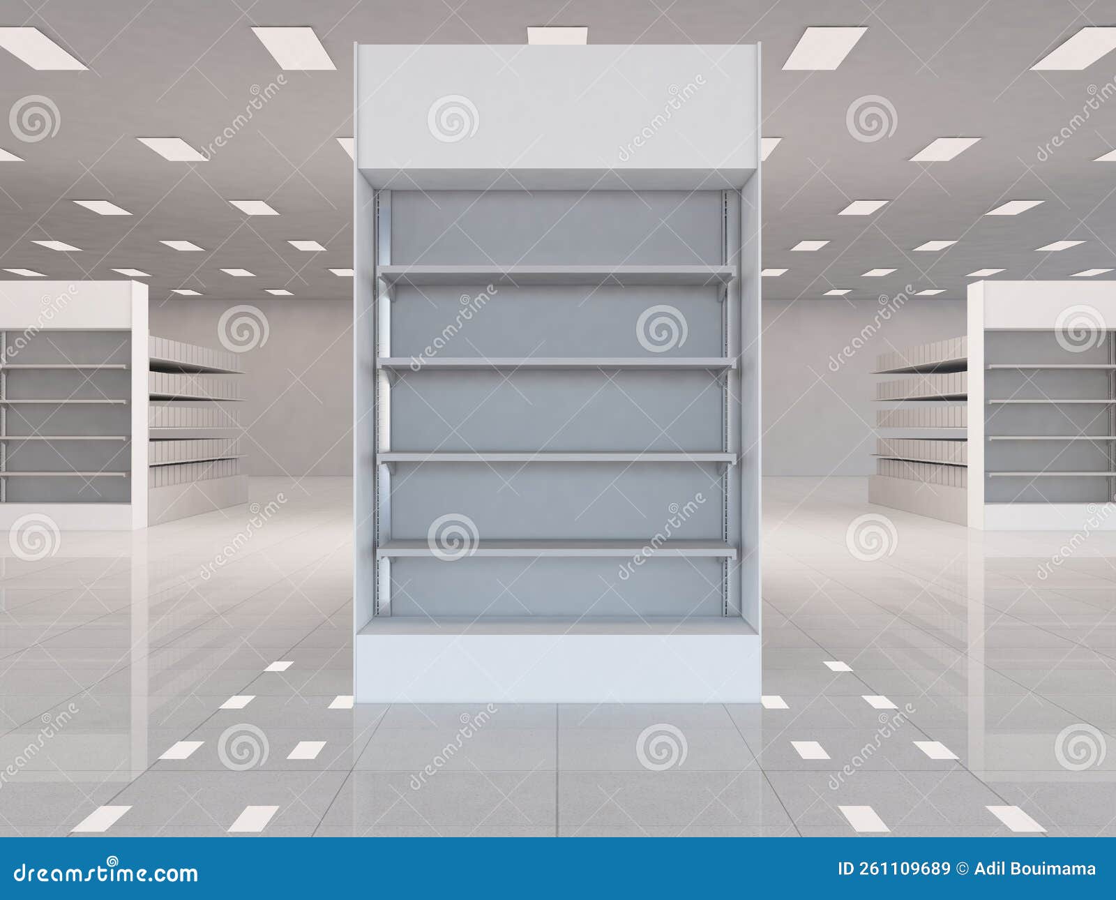 3D Gondola Mock Up Design For Product Display Isolated - Illustration ...