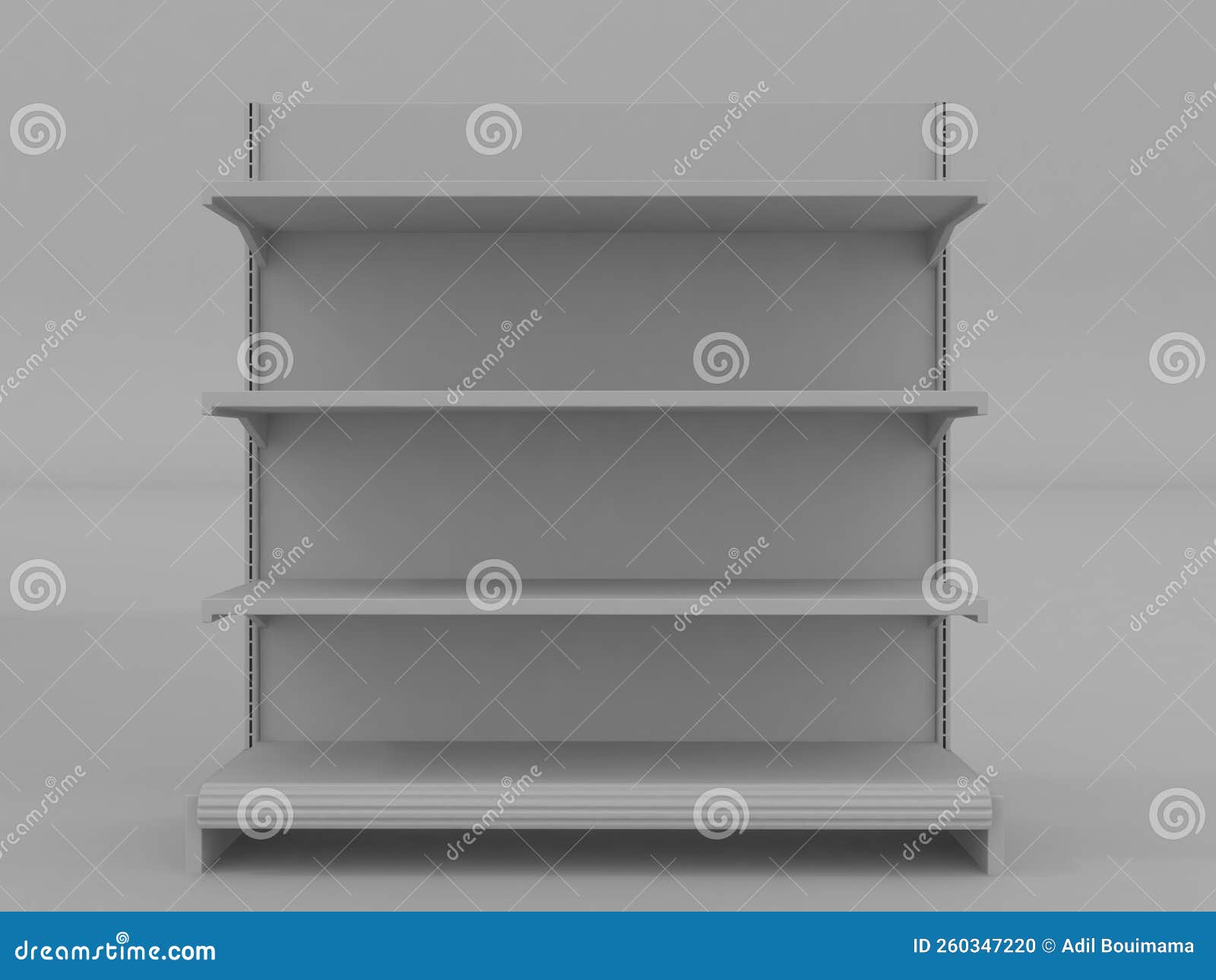 Supermarket Empty Shelf. 3d Rendering Illustration Stock Illustration ...