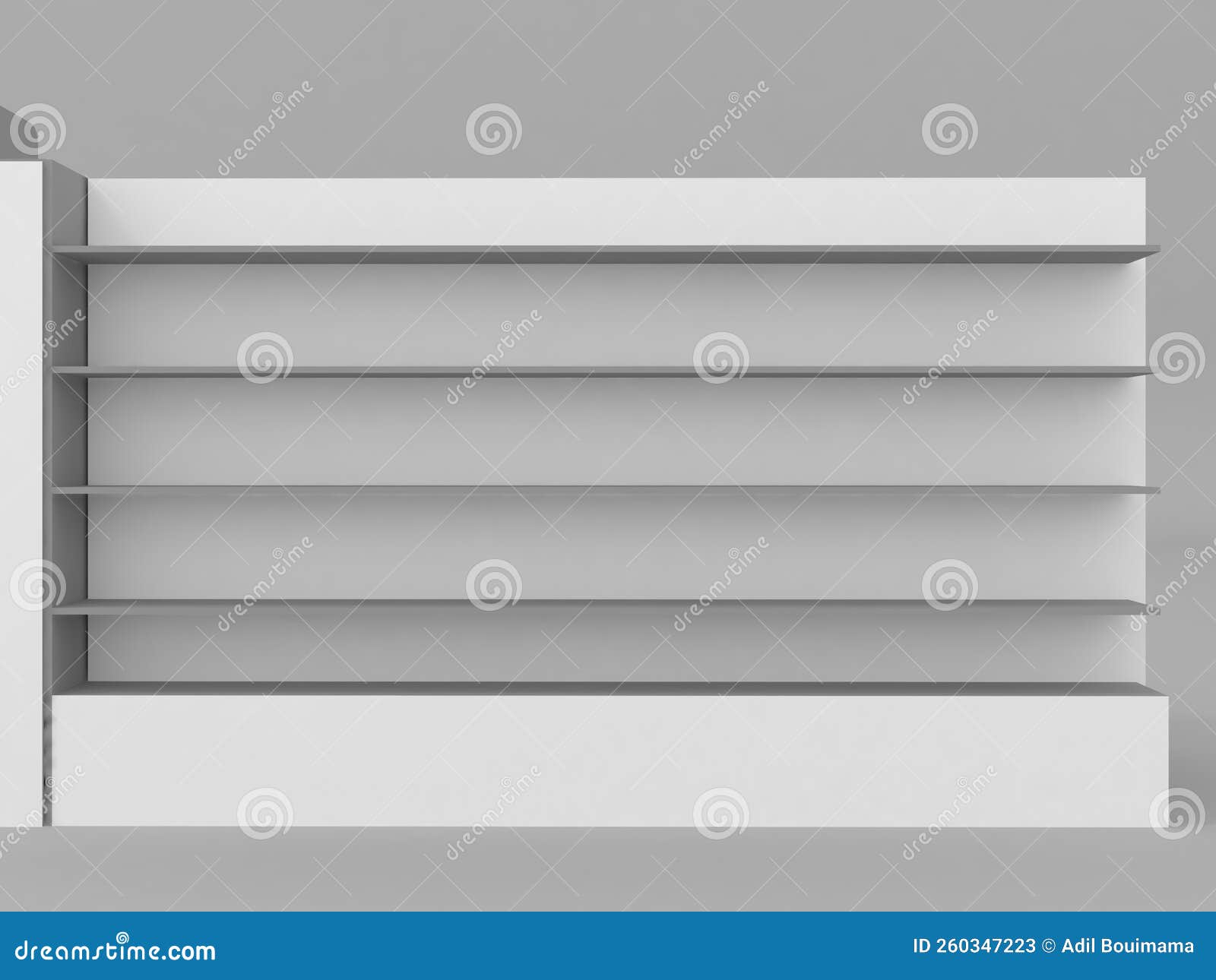 Supermarket Empty Shelf. 3d Rendering Illustration Stock Illustration ...