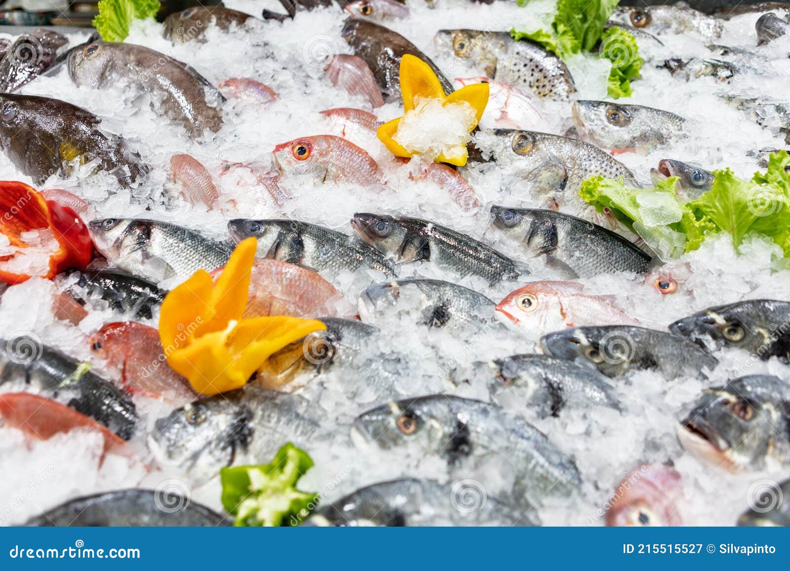 Supermarket Fishmonger with Fresh Fish Stock Image - Image of stall ...